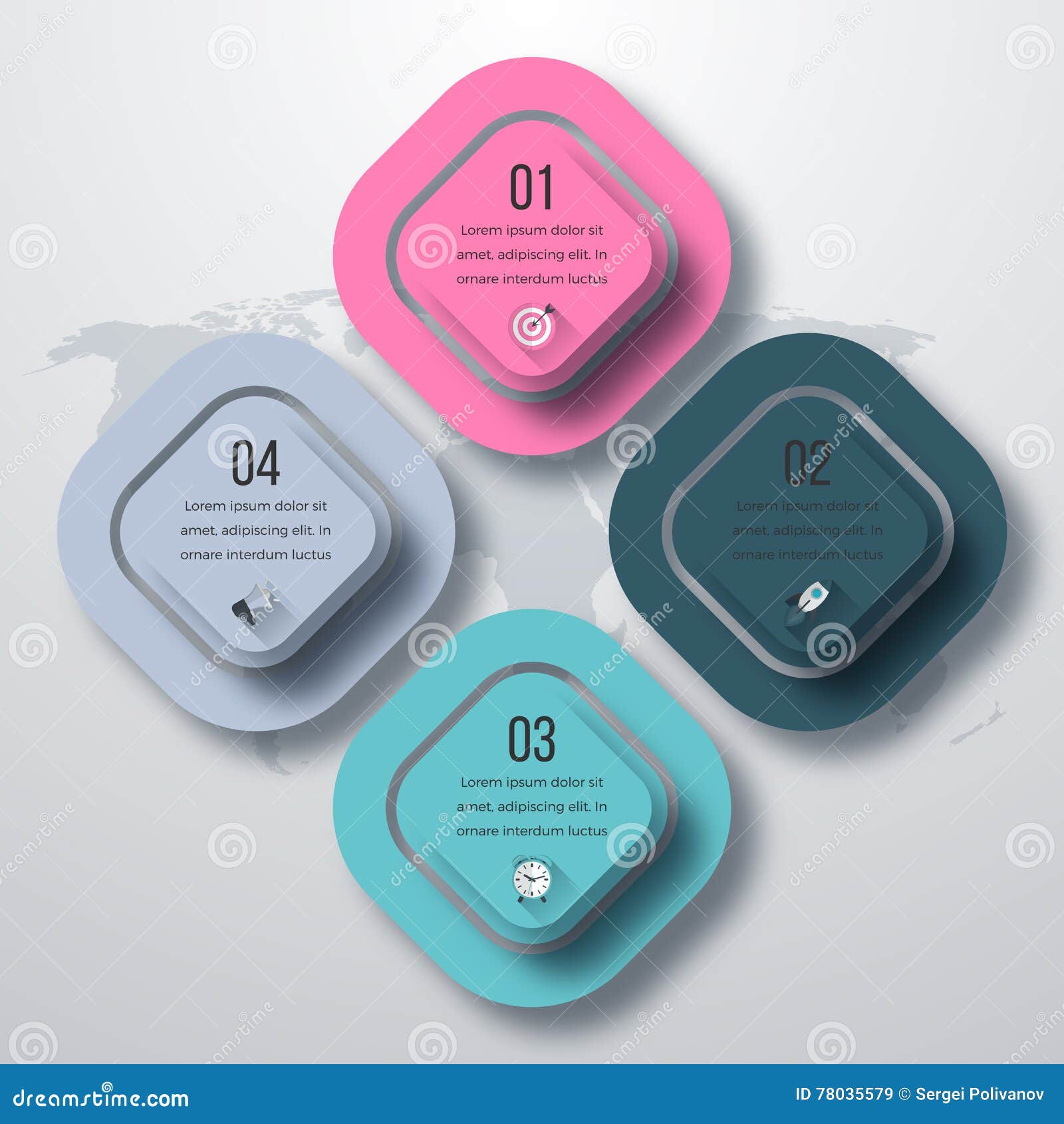 Vector Illustration of Four Square Infographics Stock Vector ...