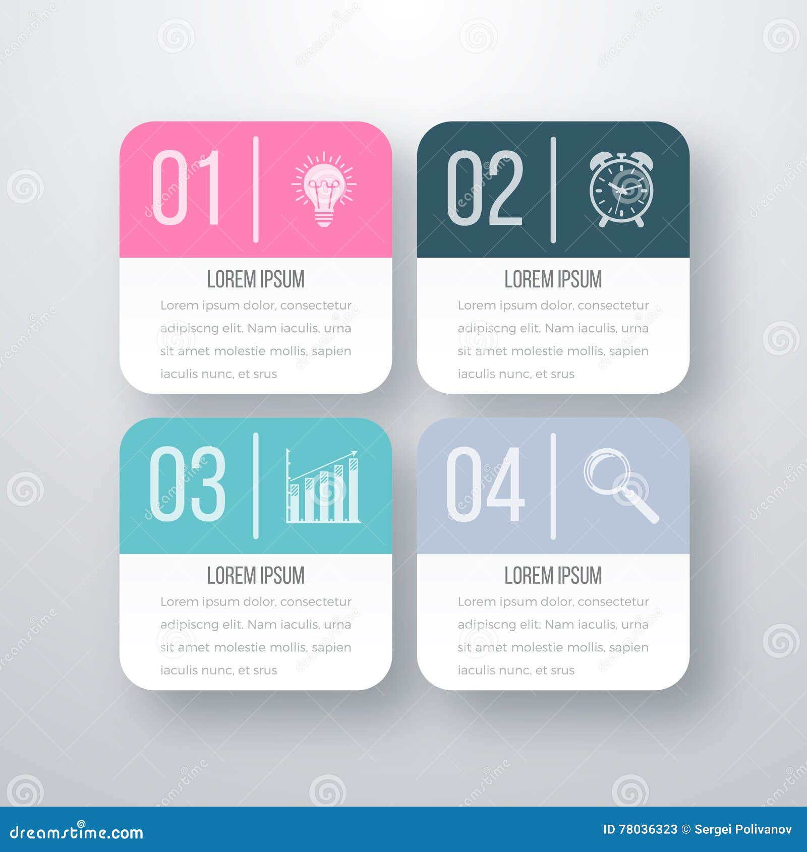 Vector Illustration of Four Square Infographics Stock Vector ...