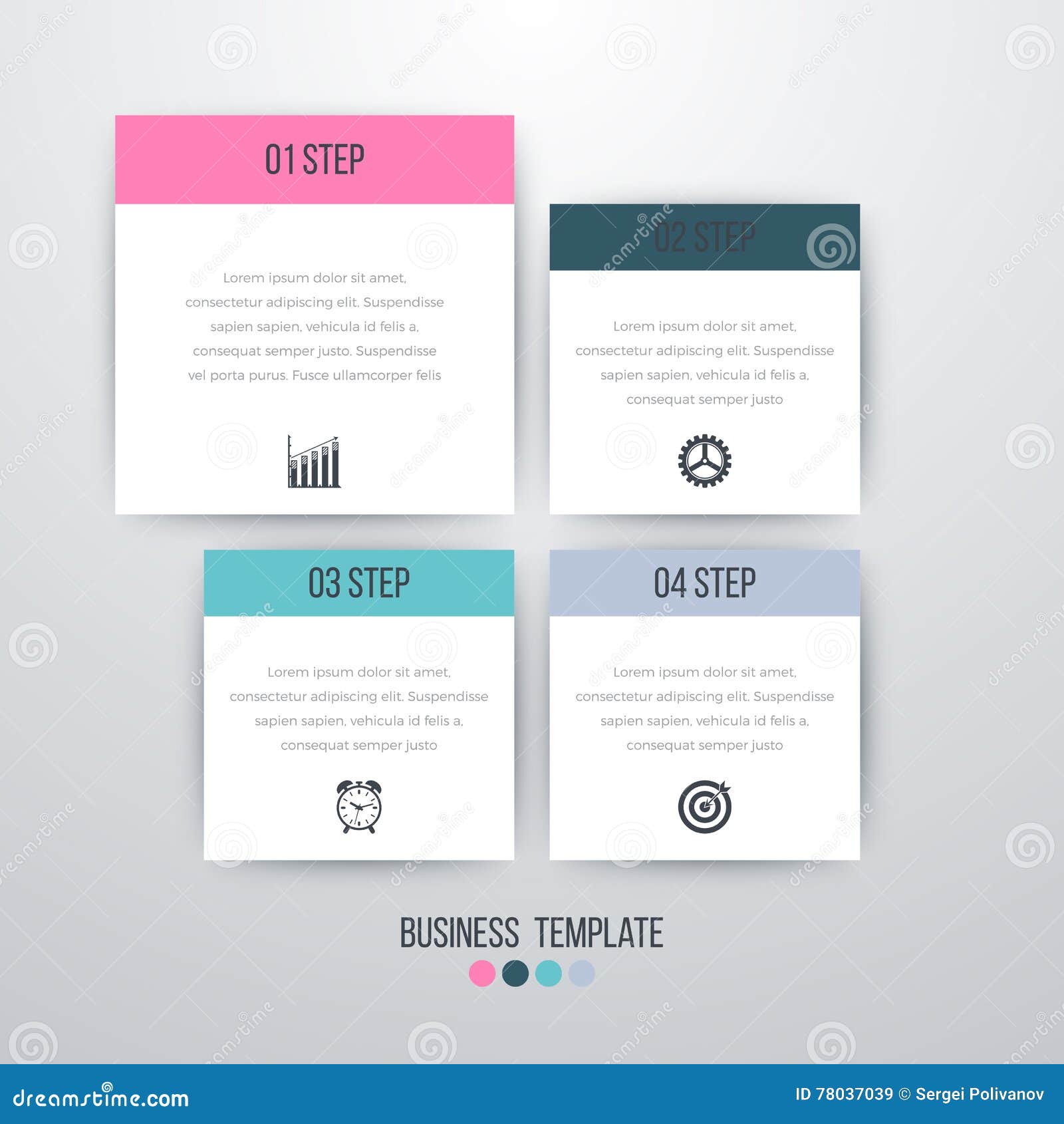 Vector Illustration of Four Square Infographics Stock Vector ...