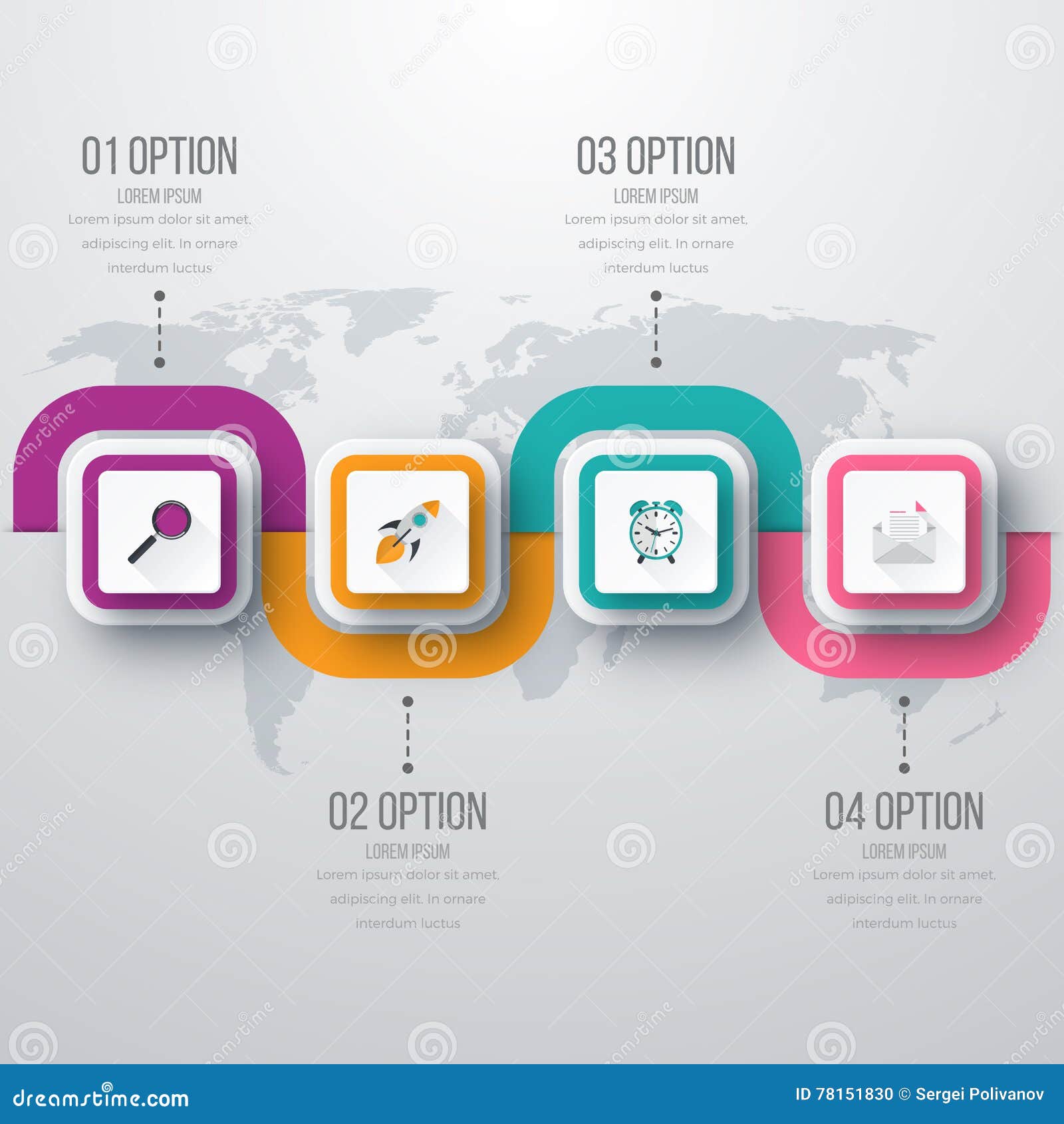 Vector Illustration of Four Square Infographics Stock Vector ...