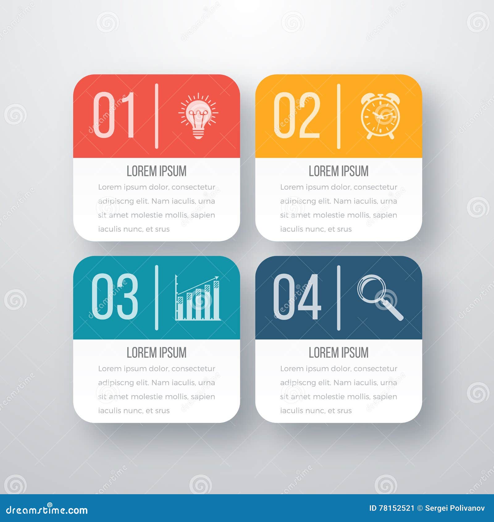 Vector Illustration of Four Square Infographics Stock Vector ...