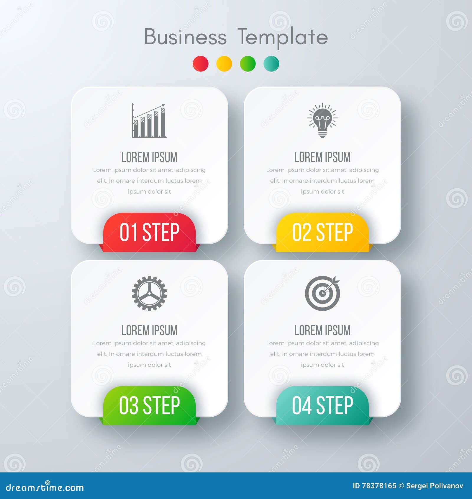 Vector Illustration of Four Square Infographics Stock Vector ...
