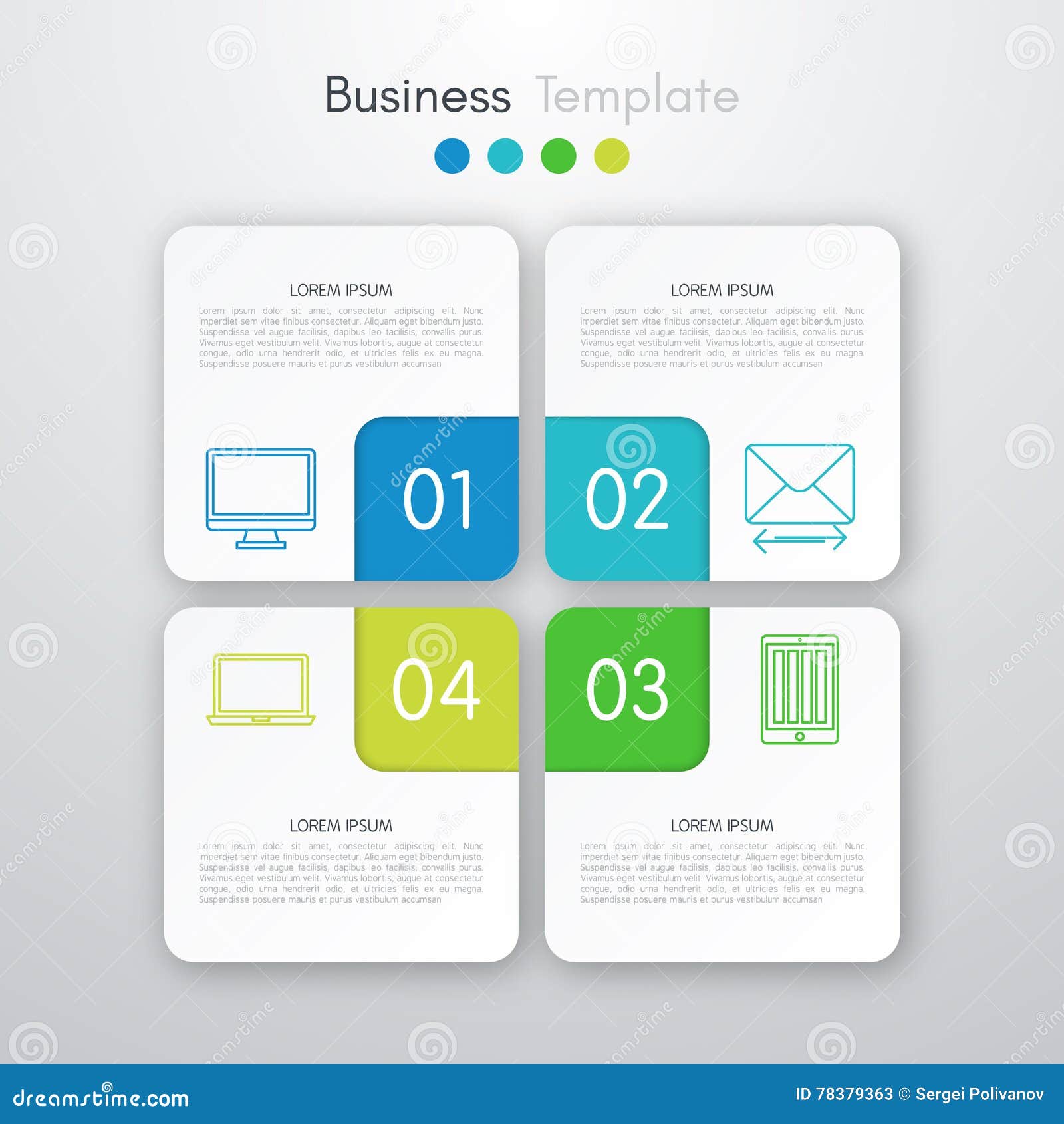 Vector Illustration of Four Square Infographics Stock Vector ...