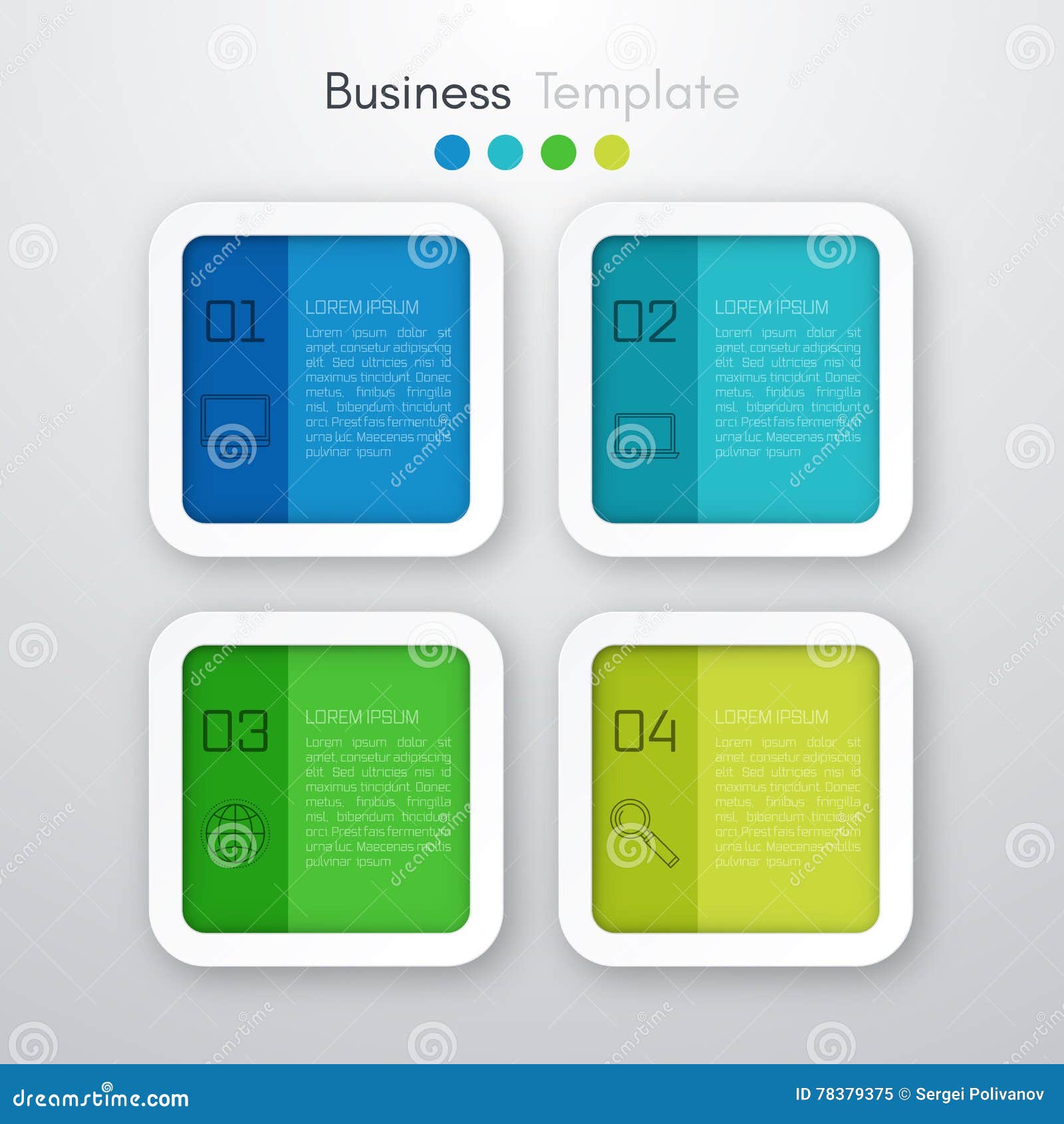 Vector Illustration of Four Square Infographics Stock Vector ...