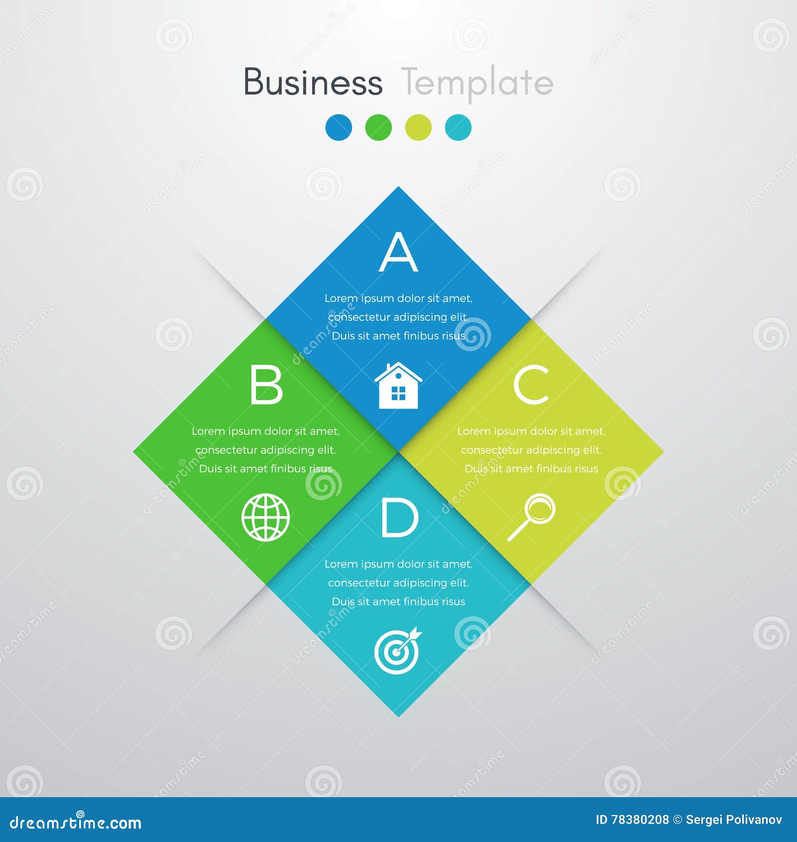 Vector Illustration of Four Square Infographics Stock Vector ...