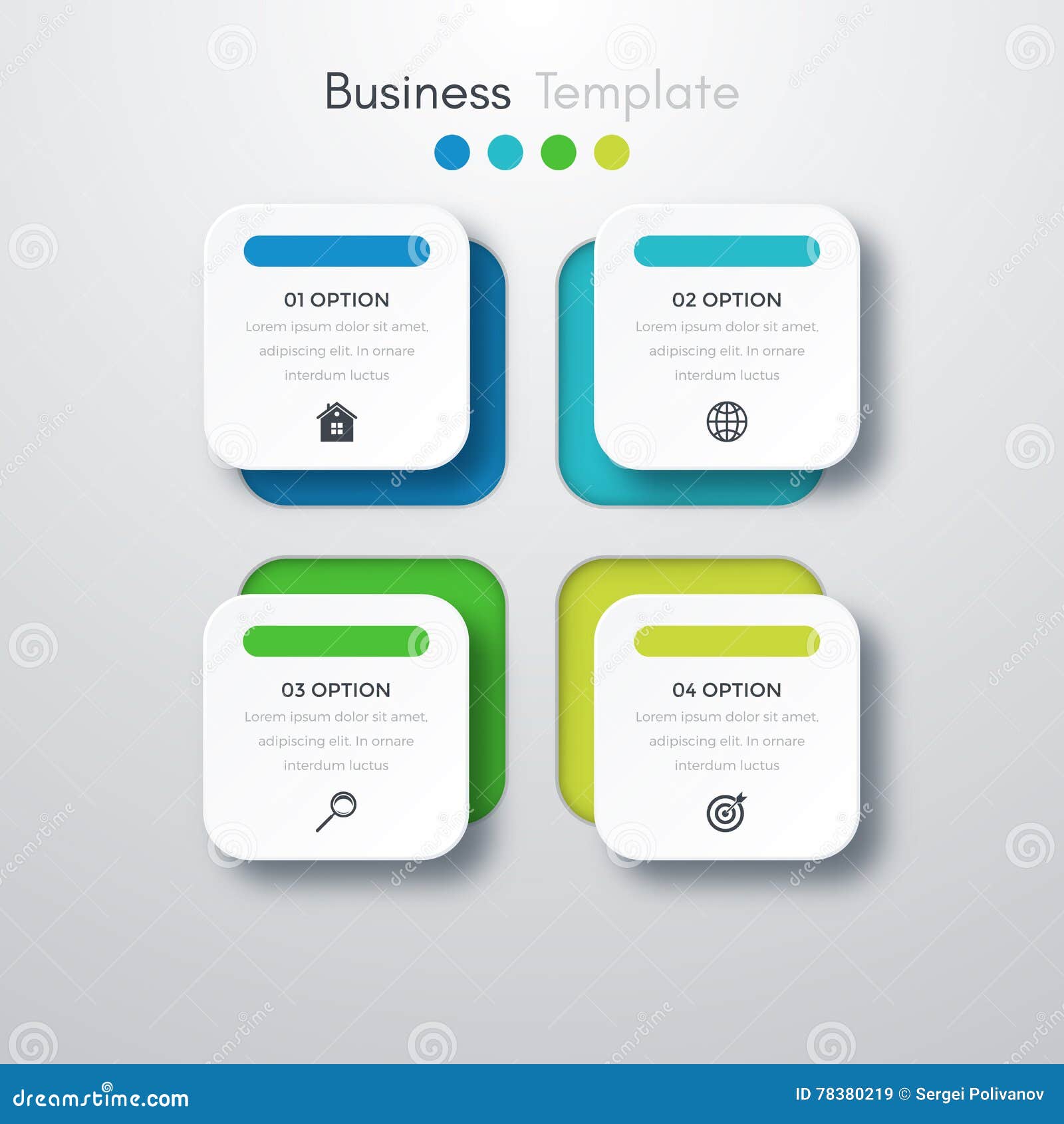 Vector Illustration of Four Square Infographics Stock Vector ...