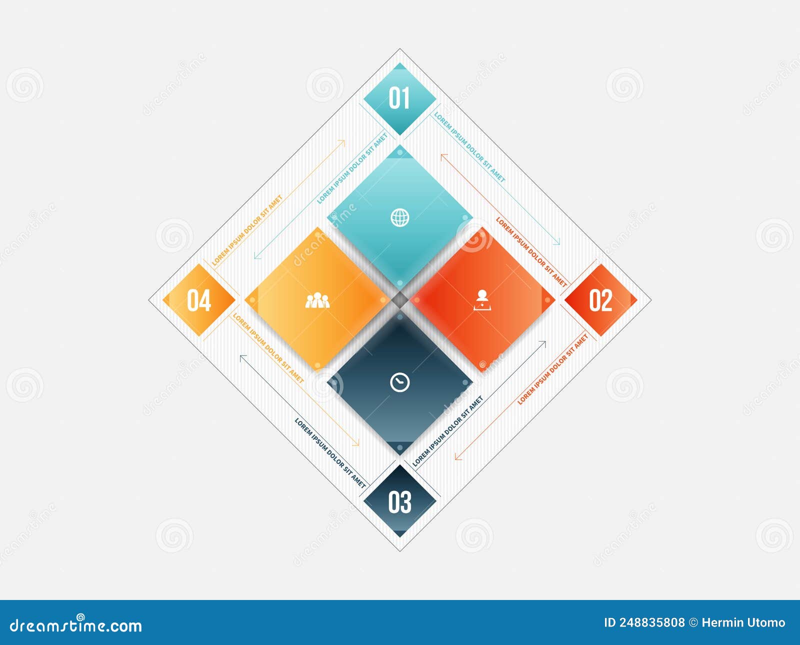 Four Squares Infographic stock vector. Illustration of graphic - 248835808