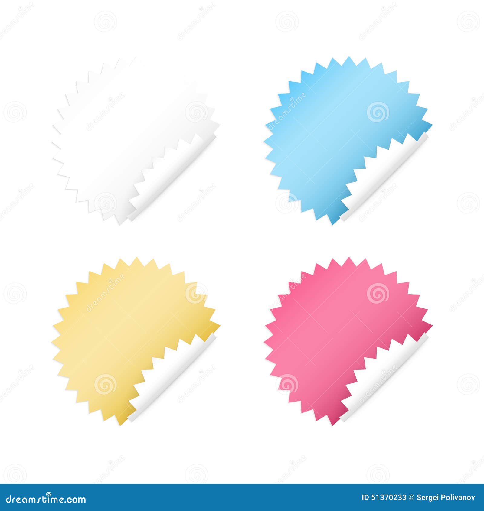 Vector Illustration of Four Sticker Stock Vector - Illustration of ...