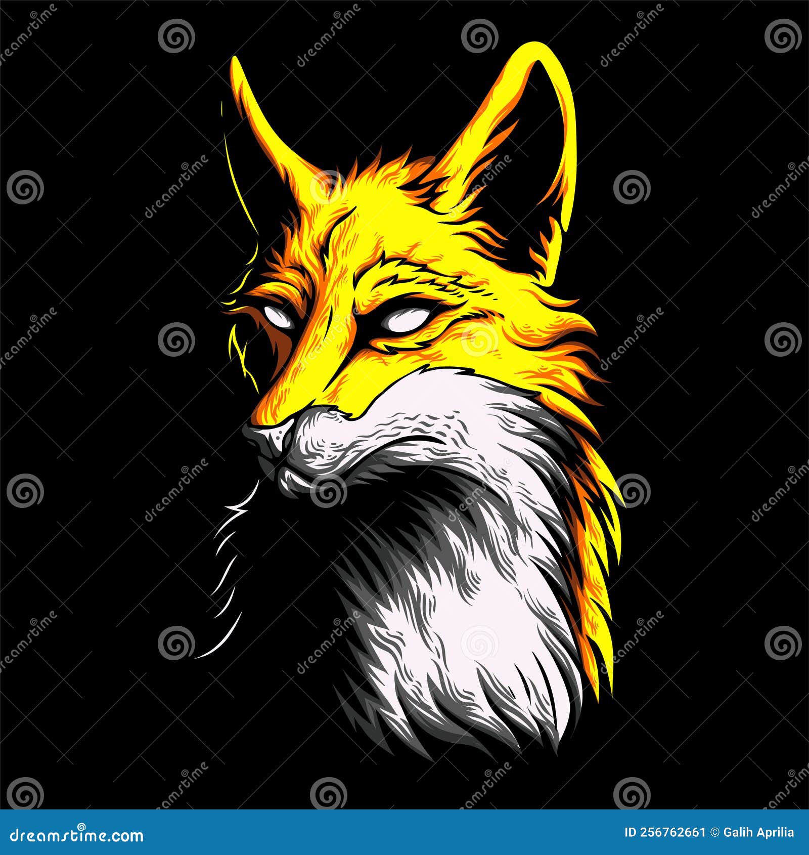 Vector Illustration the Fox in a Cool Position Turns Its Head Backwards ...