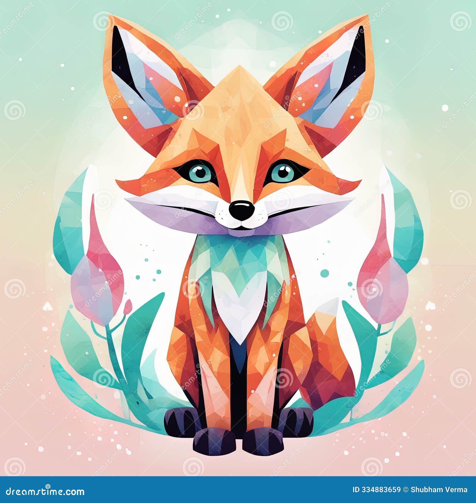 Vector Illustration of Fox in the Forest. Vector Illustration of Fox in ...