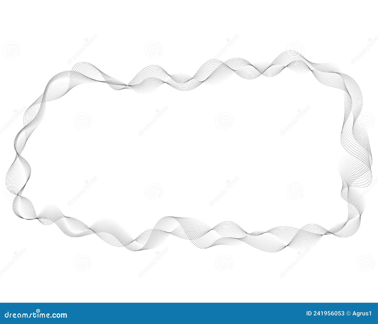 Vector Illustration of Frame with Abstract Waves Lines on White ...