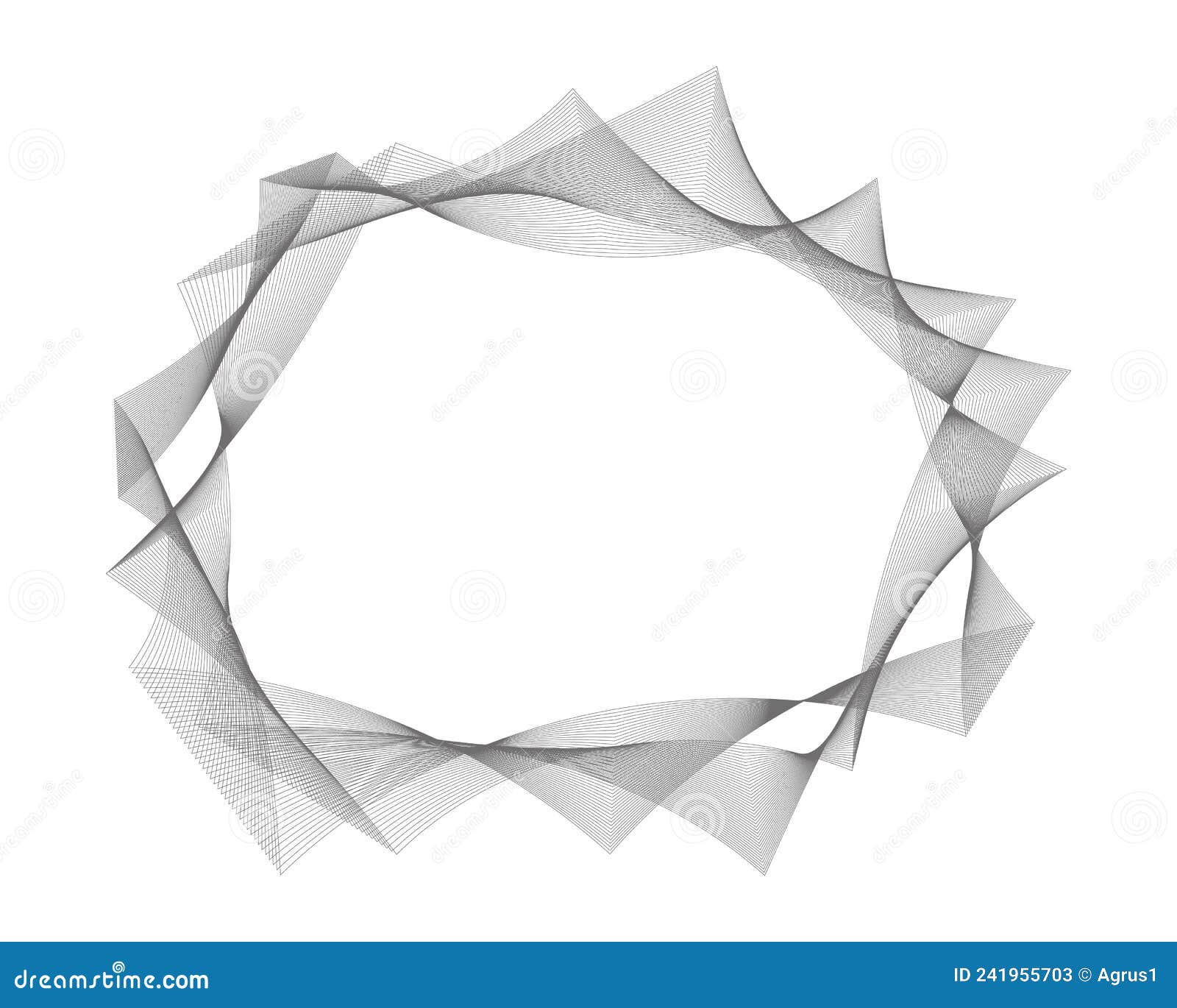 Vector Illustration of Frame with Abstract Waves Lines on White ...