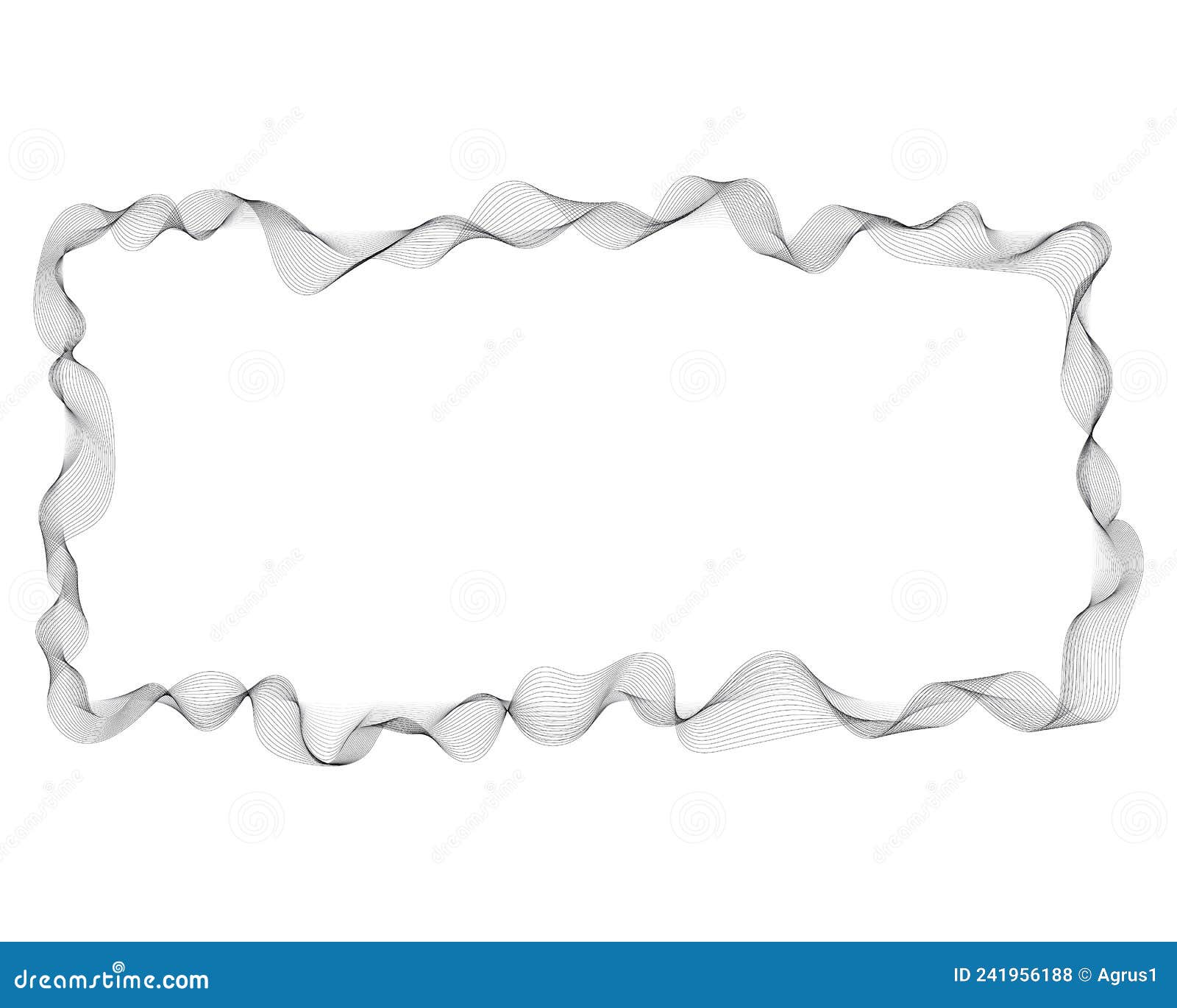 Vector Illustration of Frame with Abstract Waves Lines on White ...