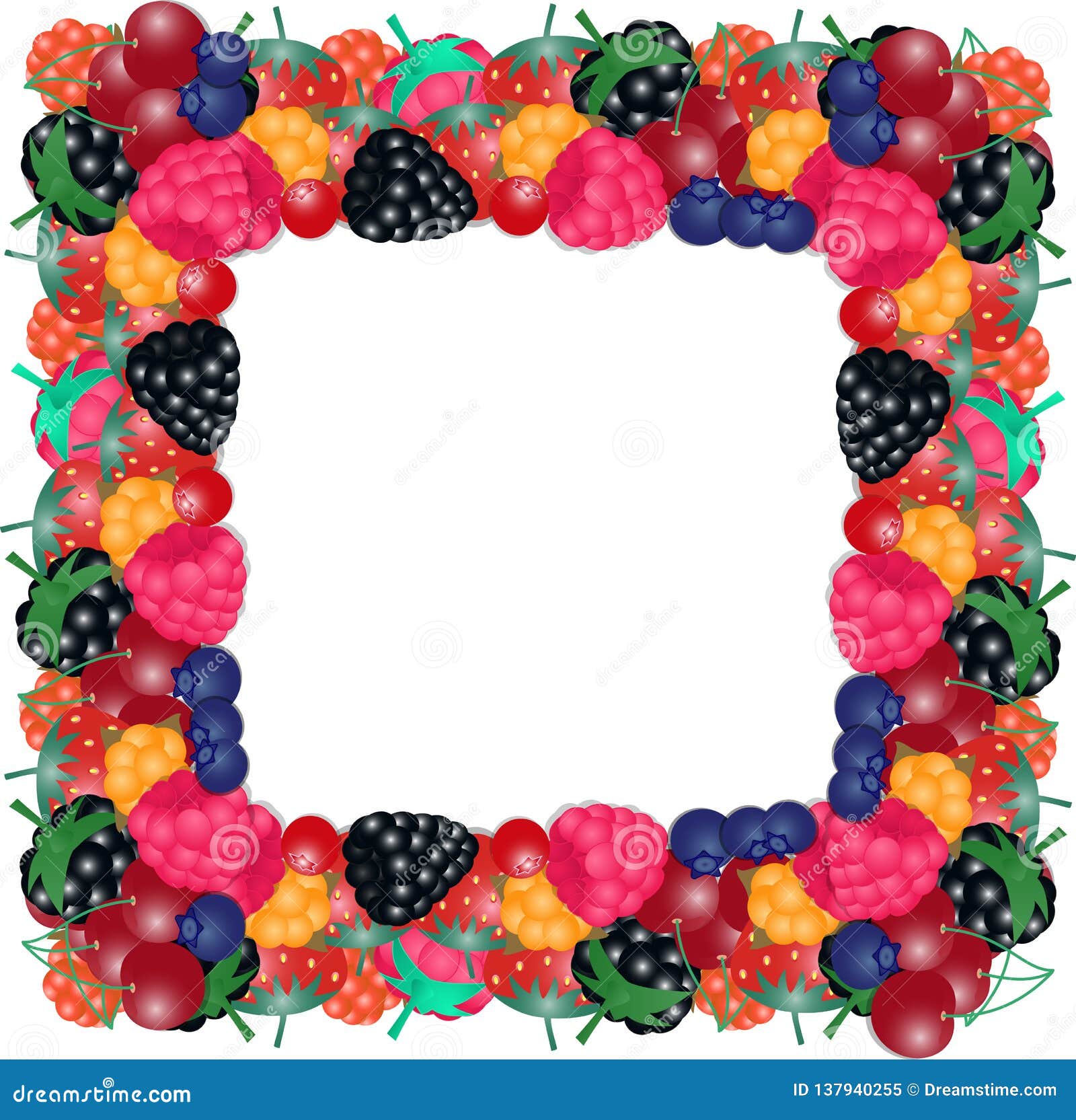 Vector Illustration of Frame from the Berries Stock Vector ...