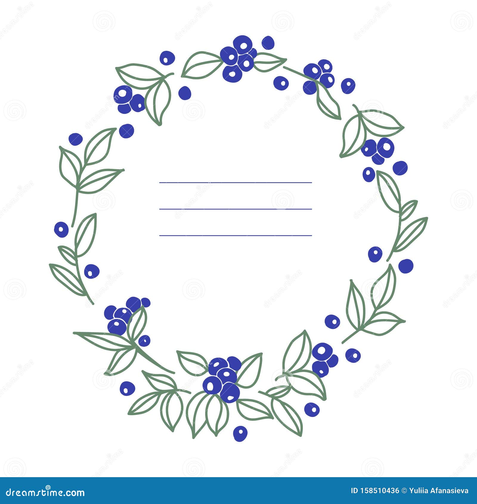 Vector Illustration with Blueberries Frame Stock Vector - Illustration ...