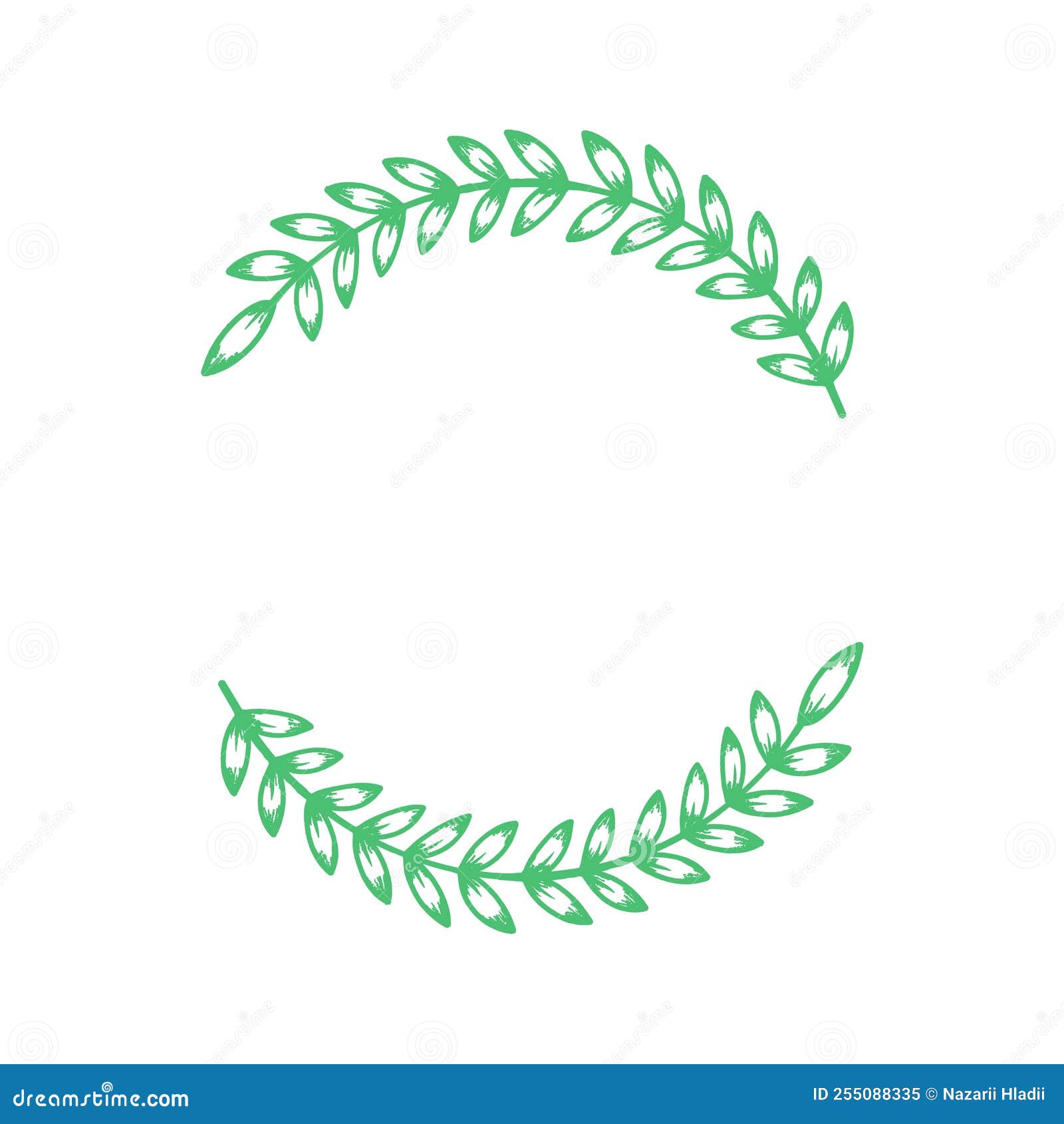 Vector Illustration of a Frame Made of Two Branches. Stock Vector ...