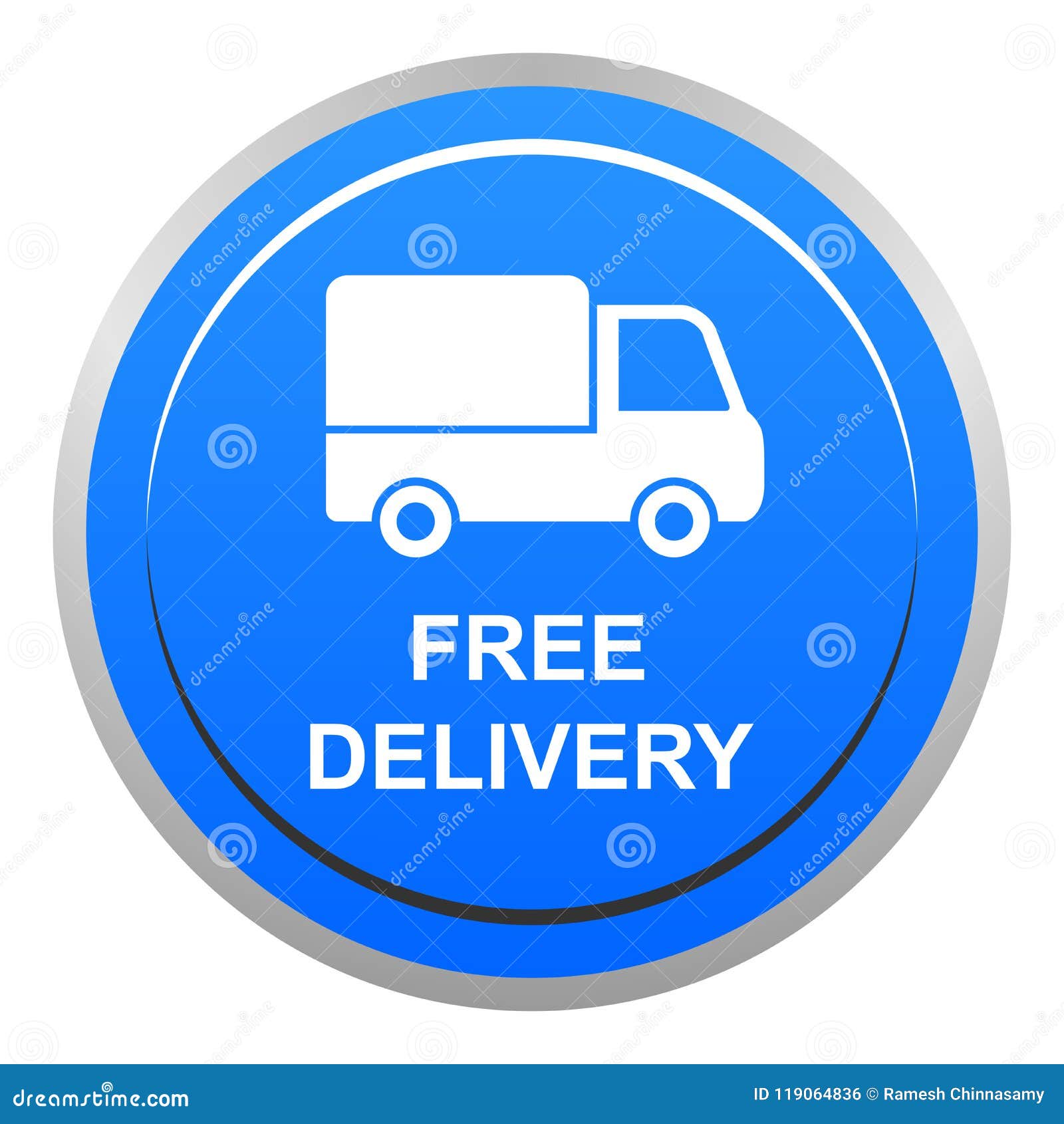 Free delivery button stock vector. Illustration of container - 119064836