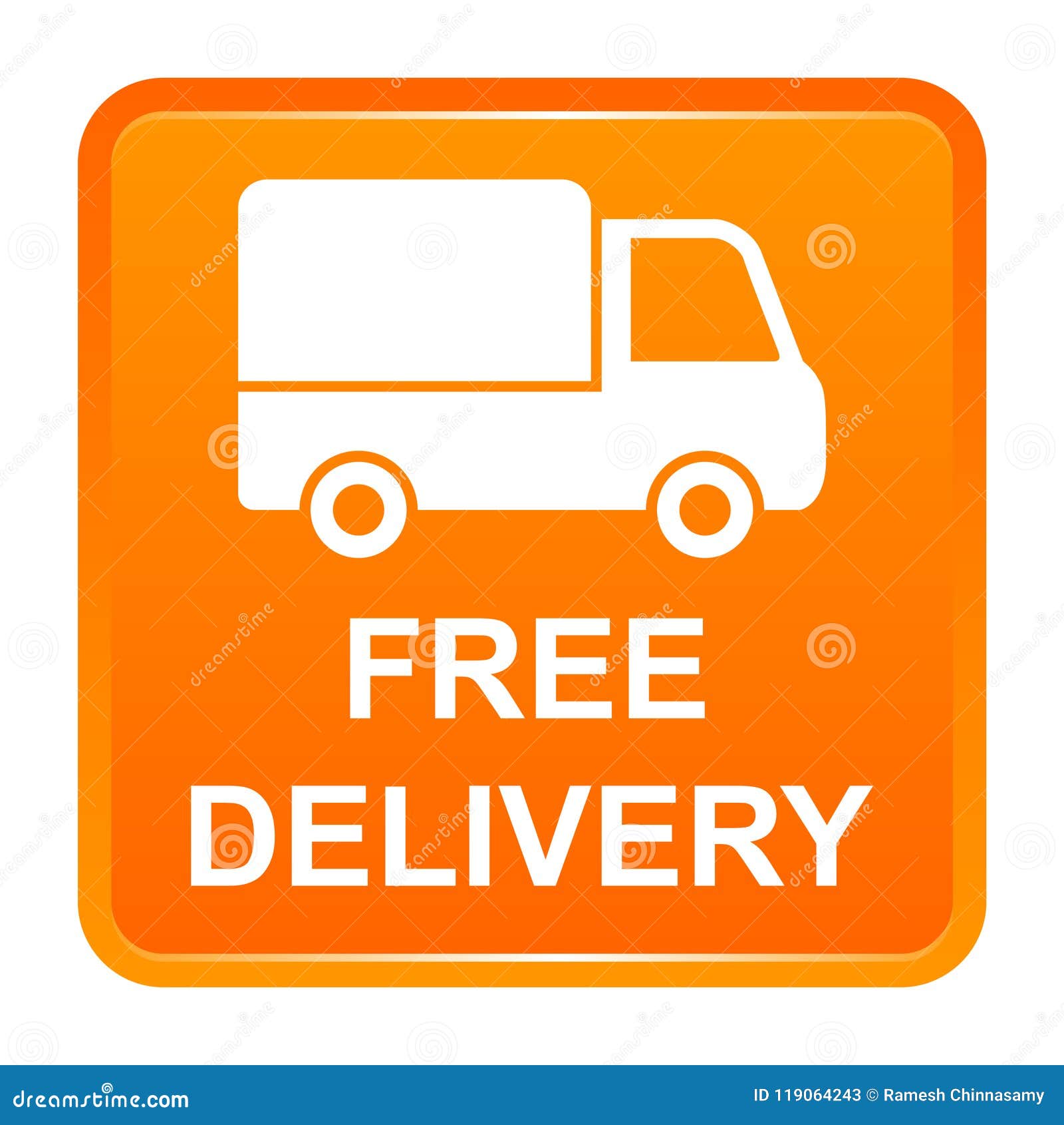 Free delivery button stock vector. Illustration of carry - 119064243