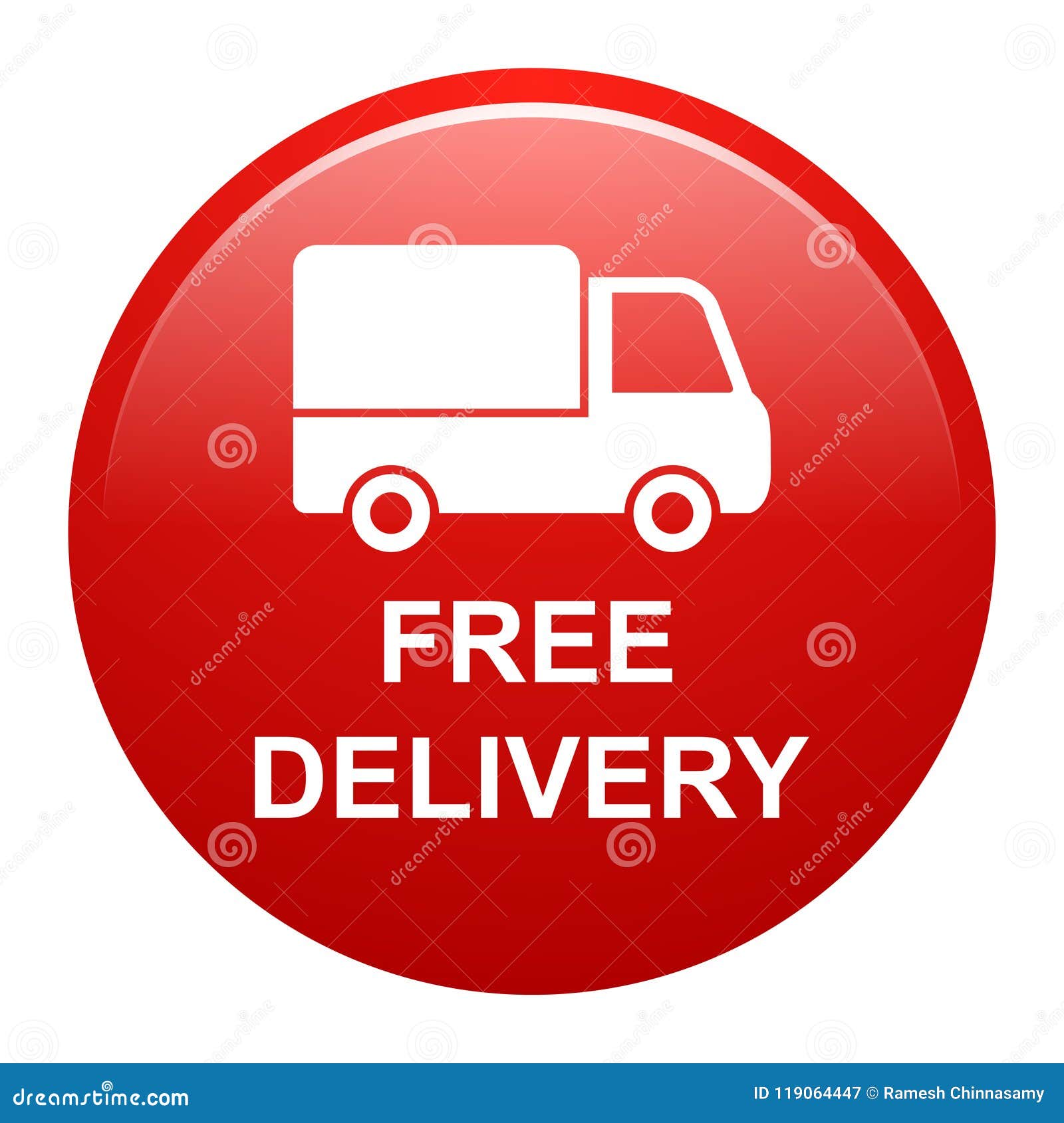 Free delivery button stock vector. Illustration of advertising - 119064447