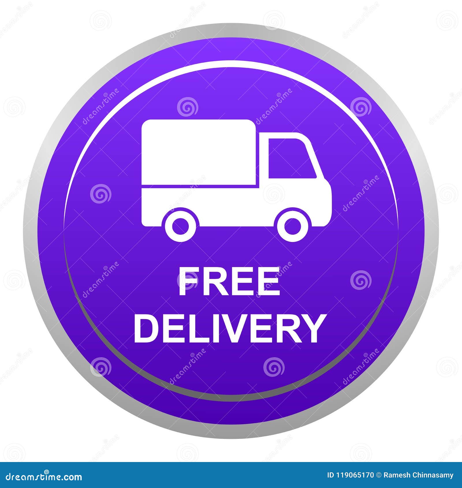 Free delivery button stock vector. Illustration of buying - 119065170