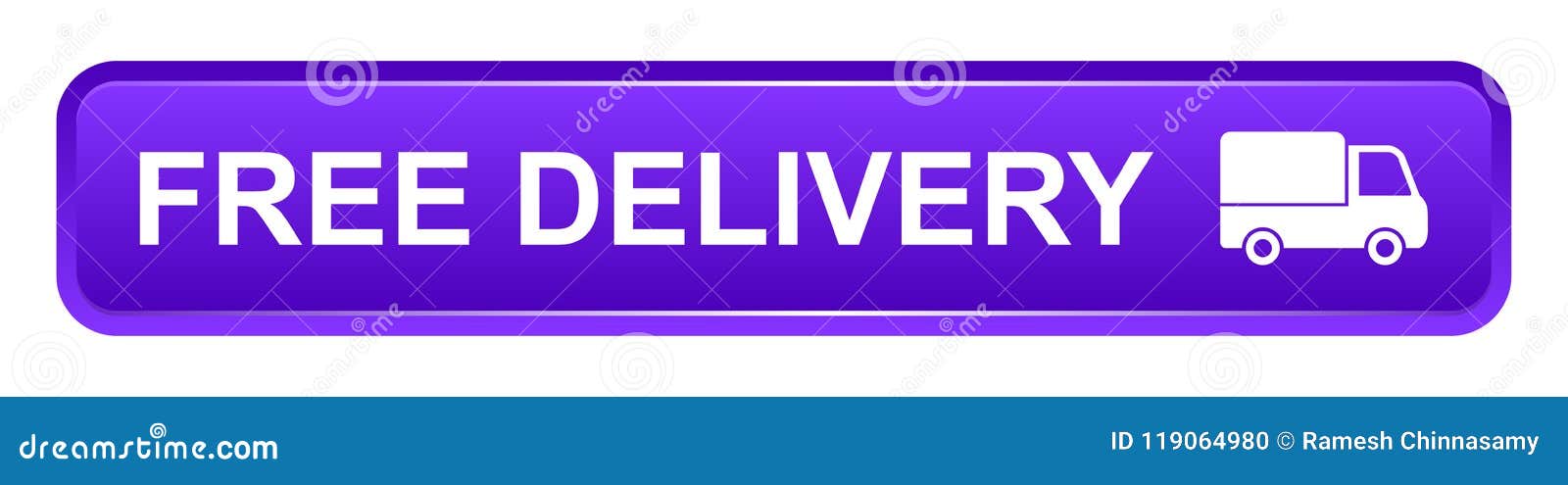 Free delivery button stock vector. Illustration of advertising - 119064980