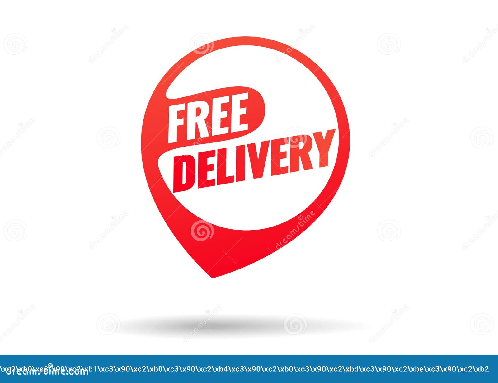 Vector Illustration Free Shipping. Free Delivery. Red and White Circle ...