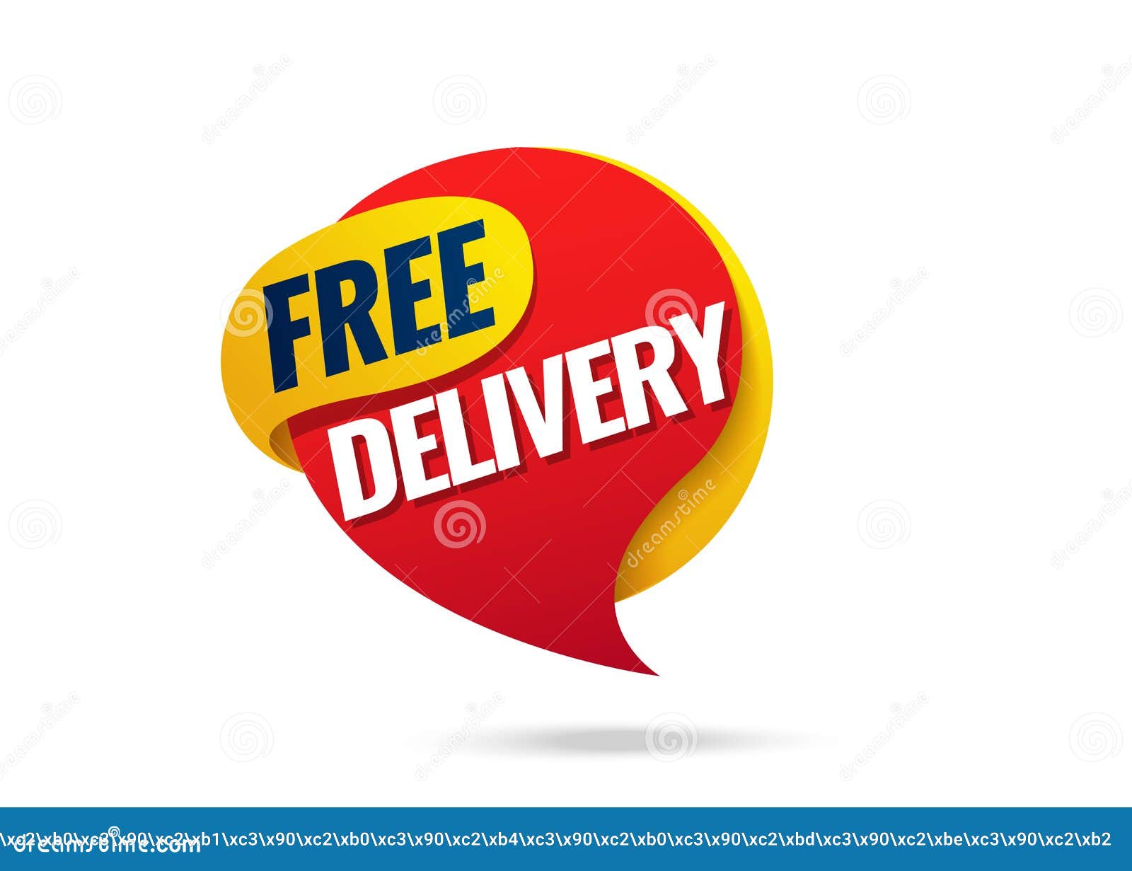 Vector Illustration Free Shipping. Free Delivery. Red and White Circle ...