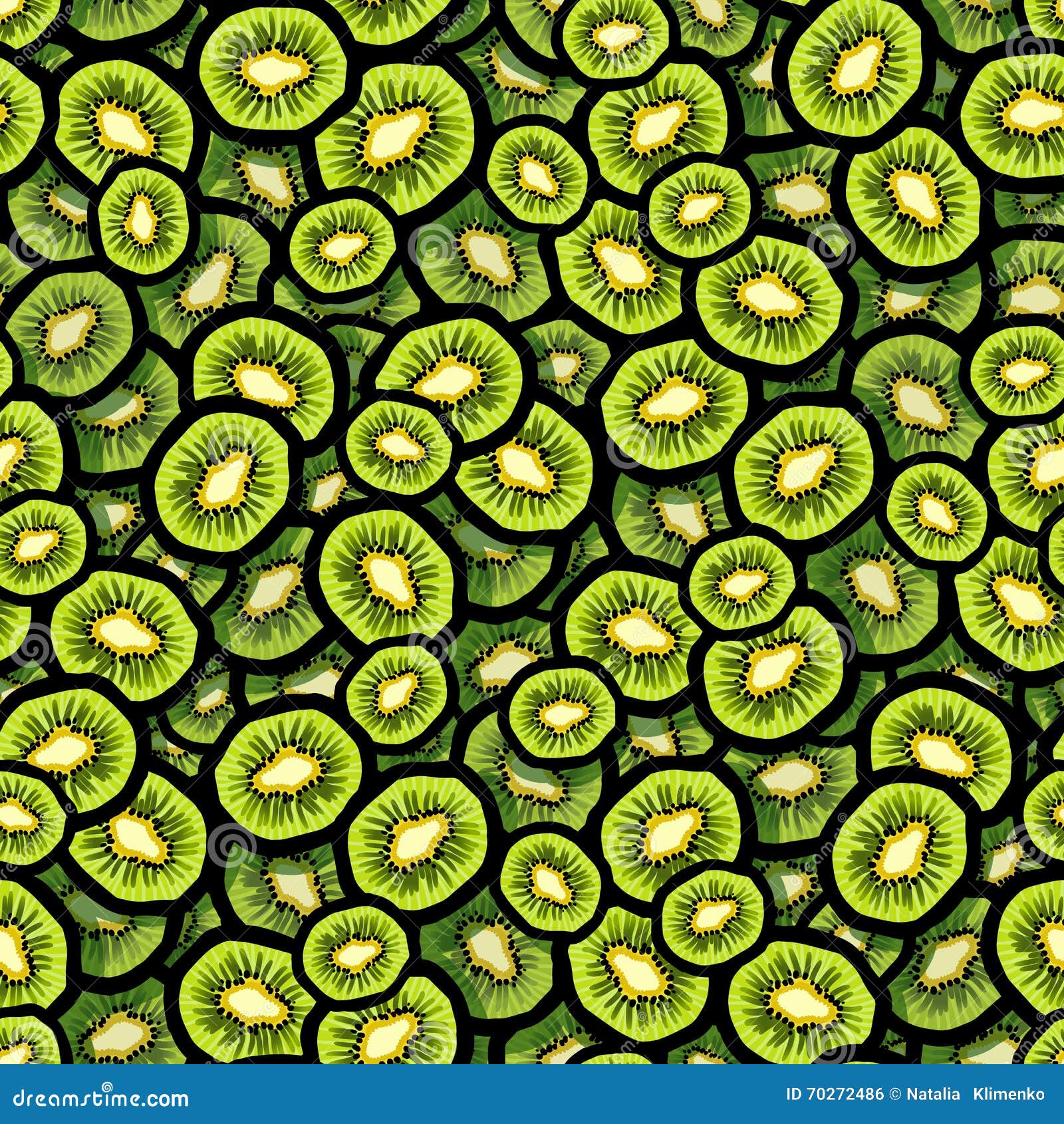 Vector Illustration of Fresh Kiwi Seamless Pattern for Your Design ...