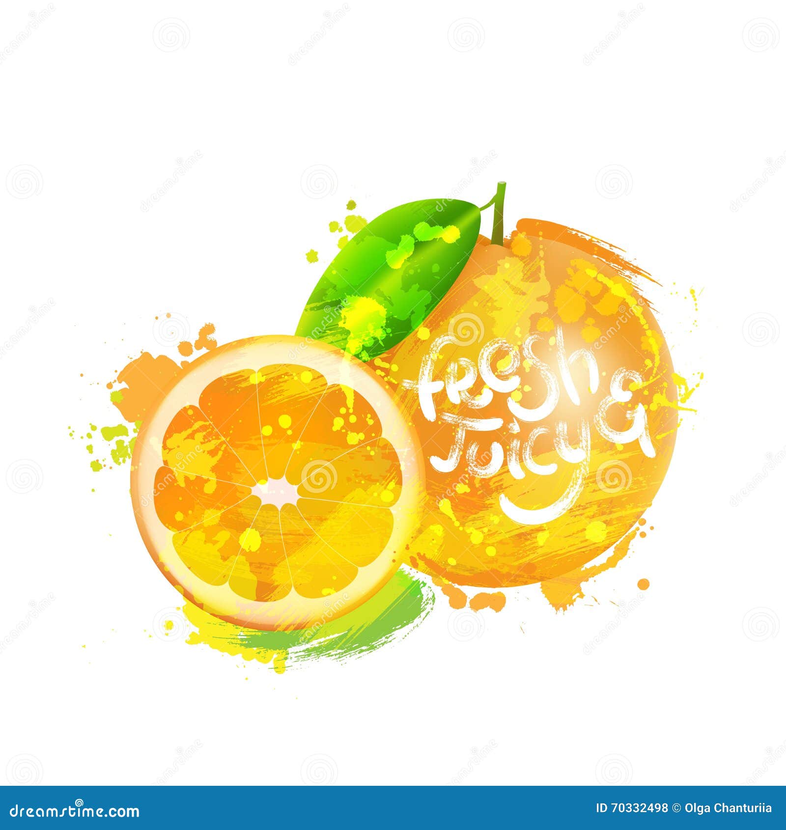 Vector Illustration of Fresh Orange. Stock Vector - Illustration of ...