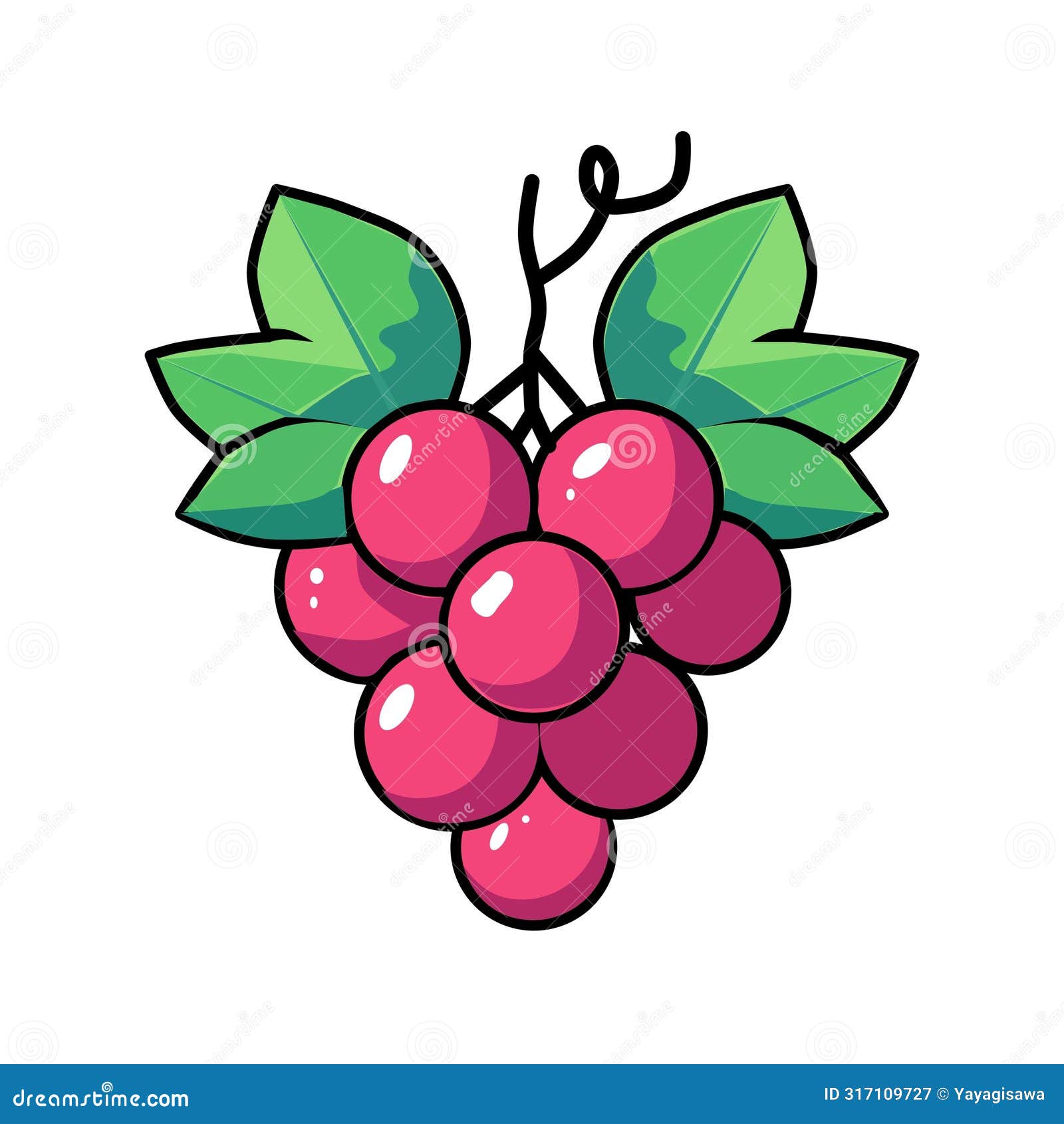 Vector Illustration of Fresh Red Grapes in Minimalist and Flat Style ...