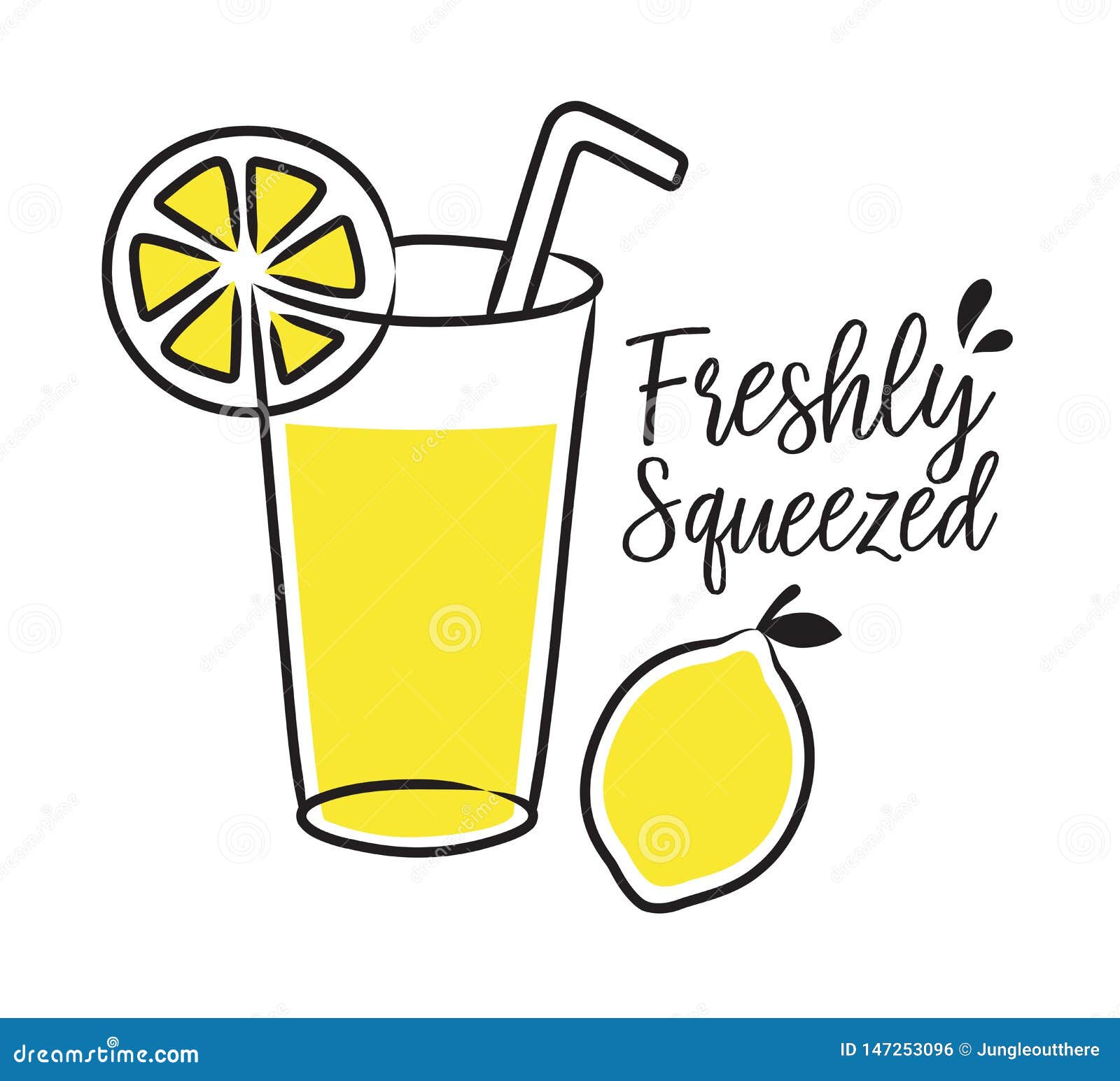 Freshly Squeezed Lemonade And Lemon Stock Vector Illustration Of