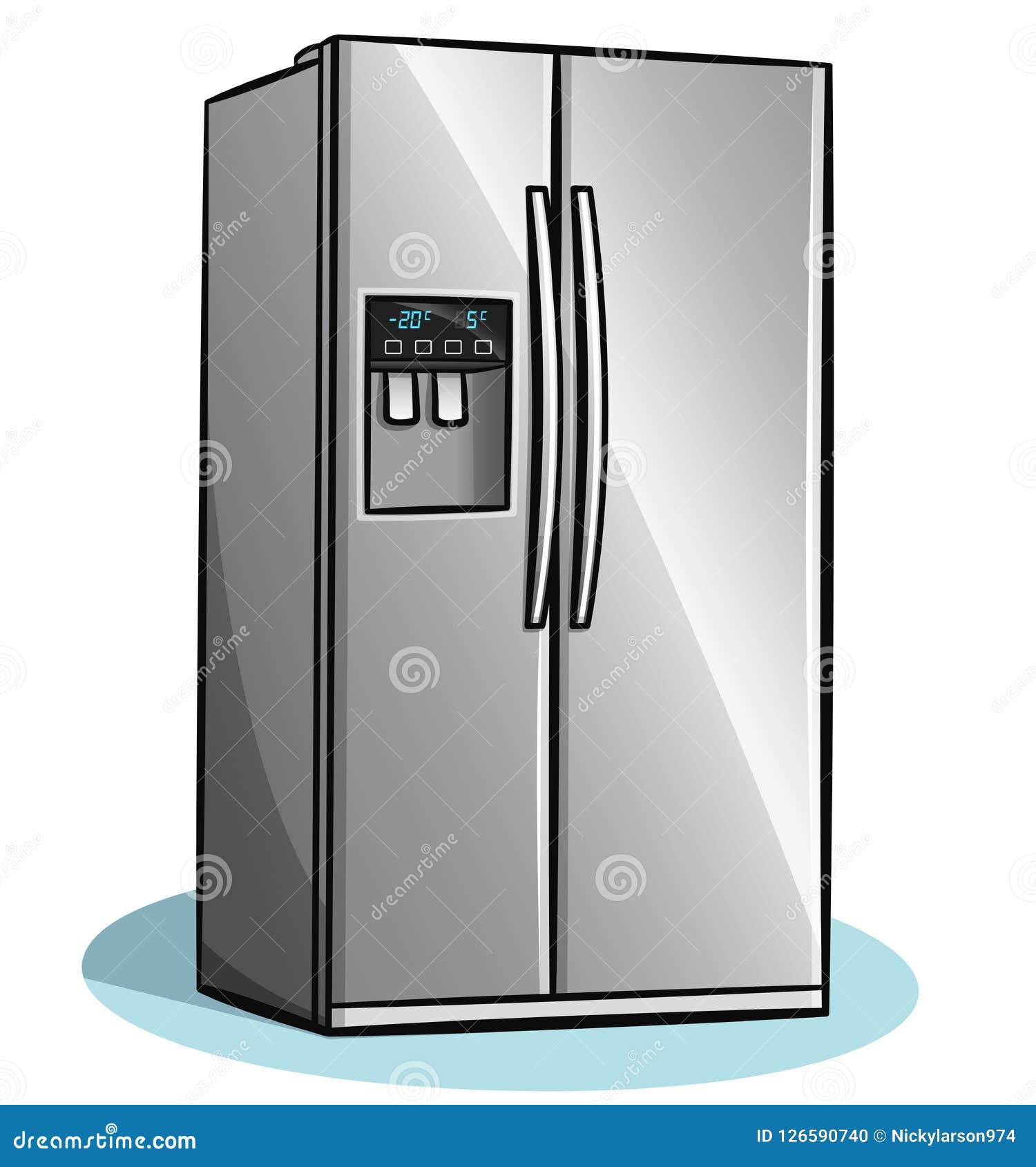 Vector Fridge on White Background Stock Vector - Illustration of ...