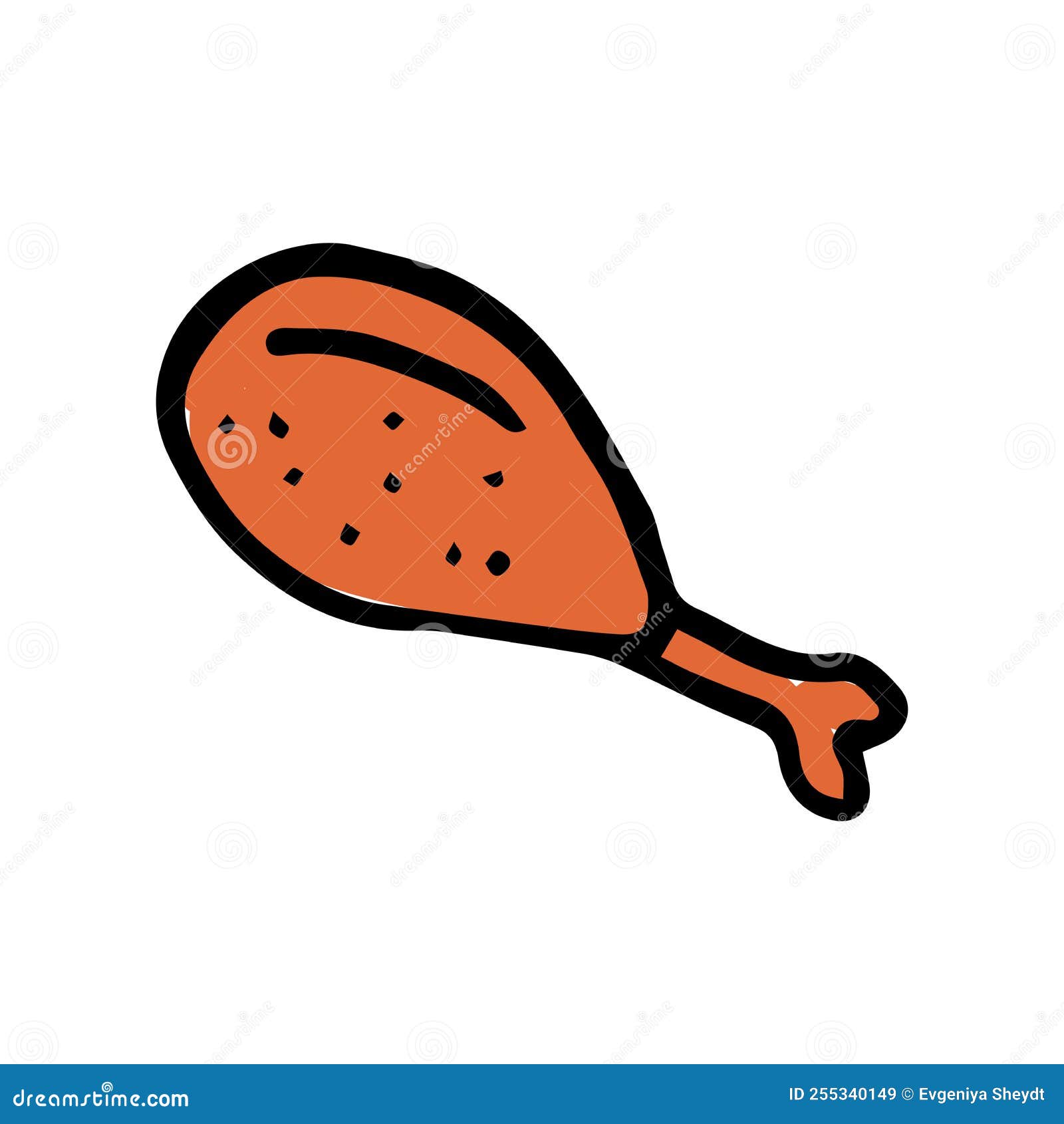 Vector Illustration of Fried Chicken Leg in Cartoon Style Stock Vector ...