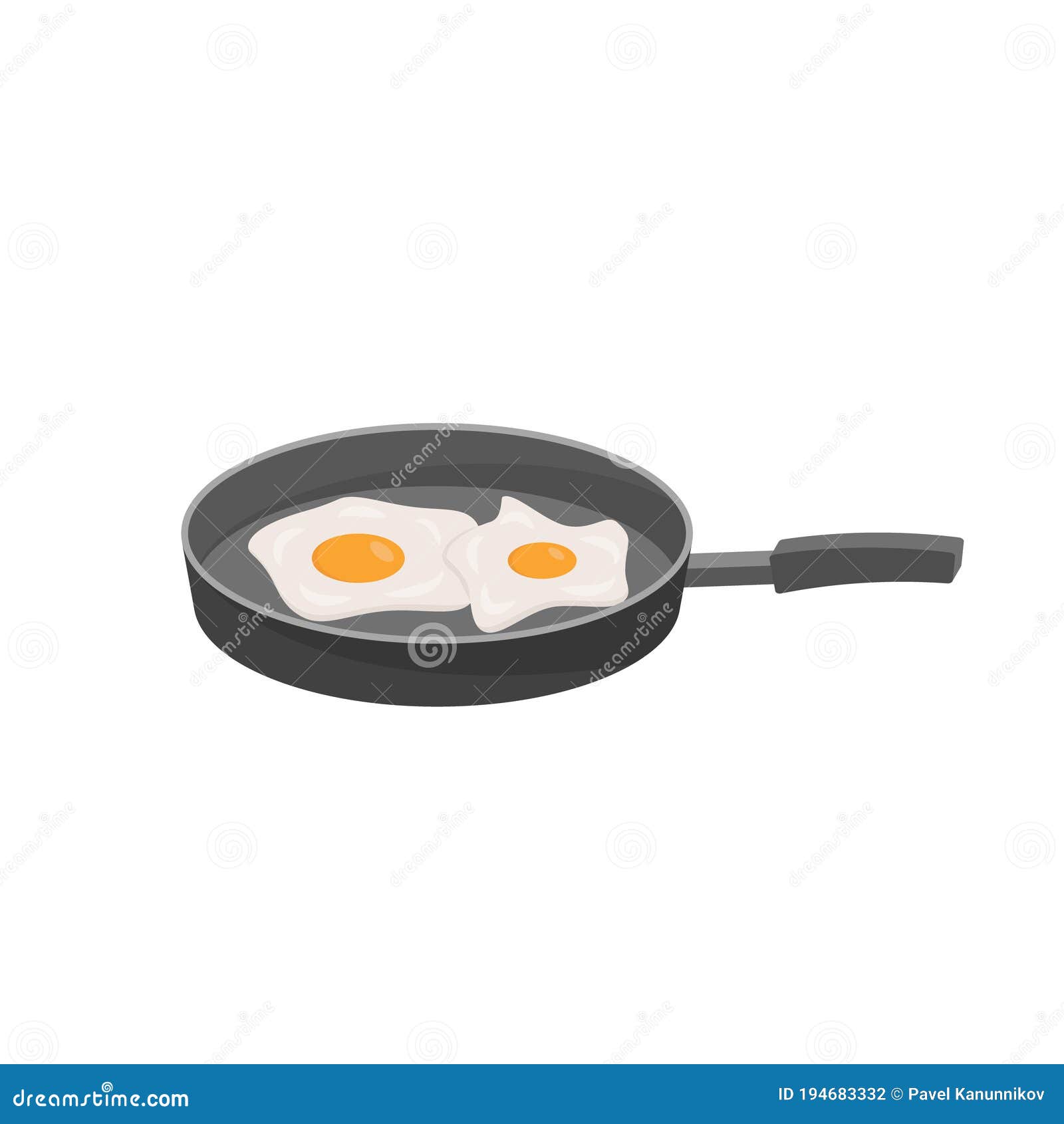 Vector Illustration of a Fried Egg in a Frying Pan Stock Illustration ...