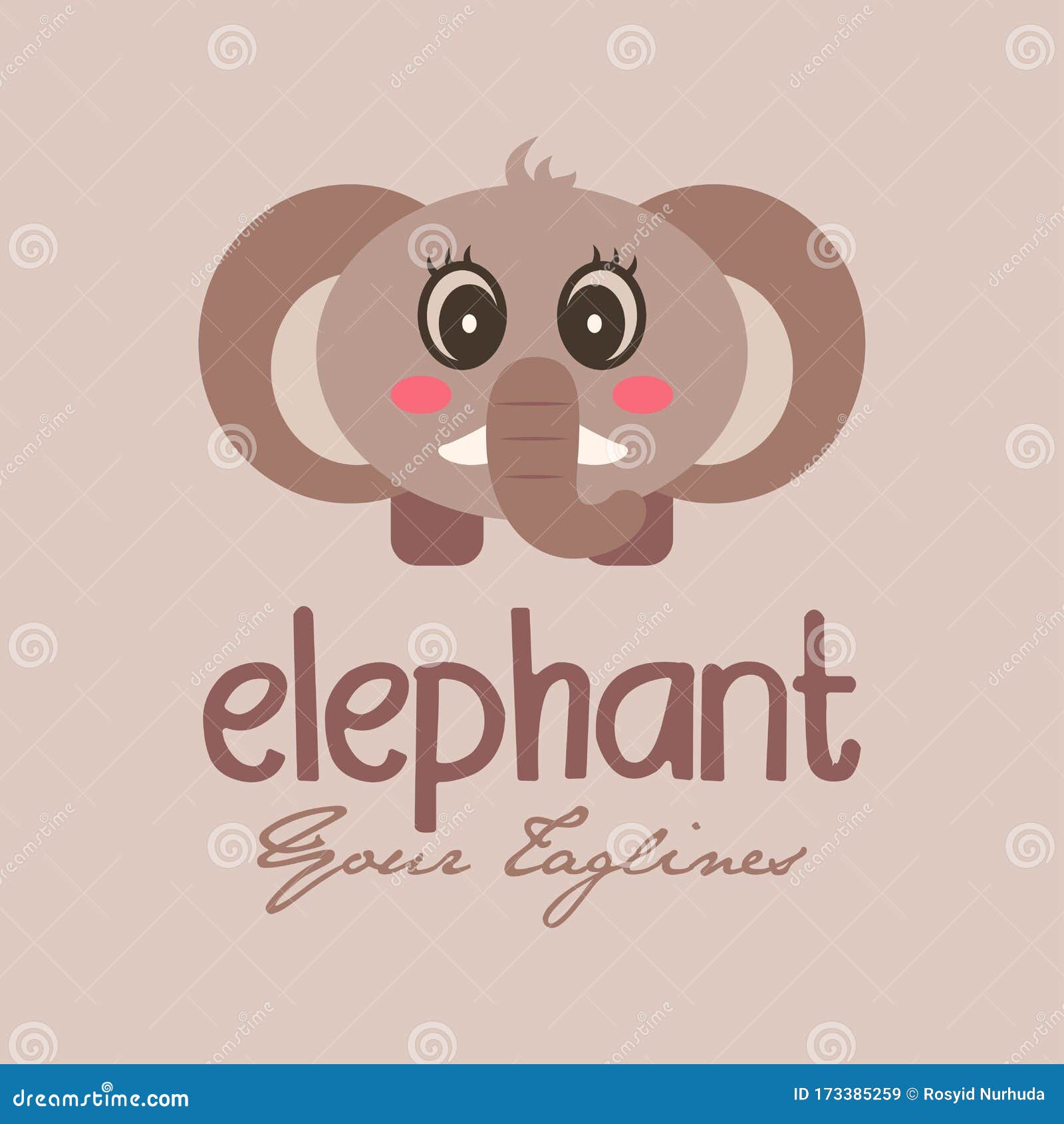 Vector Illustration of Friendly Elephant Stock Vector - Illustration of ...