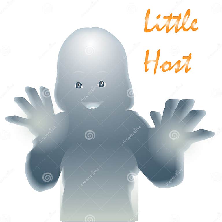 Vector Illustration of a Friendly Grey Ghost. Nice Ghost for Halloween ...