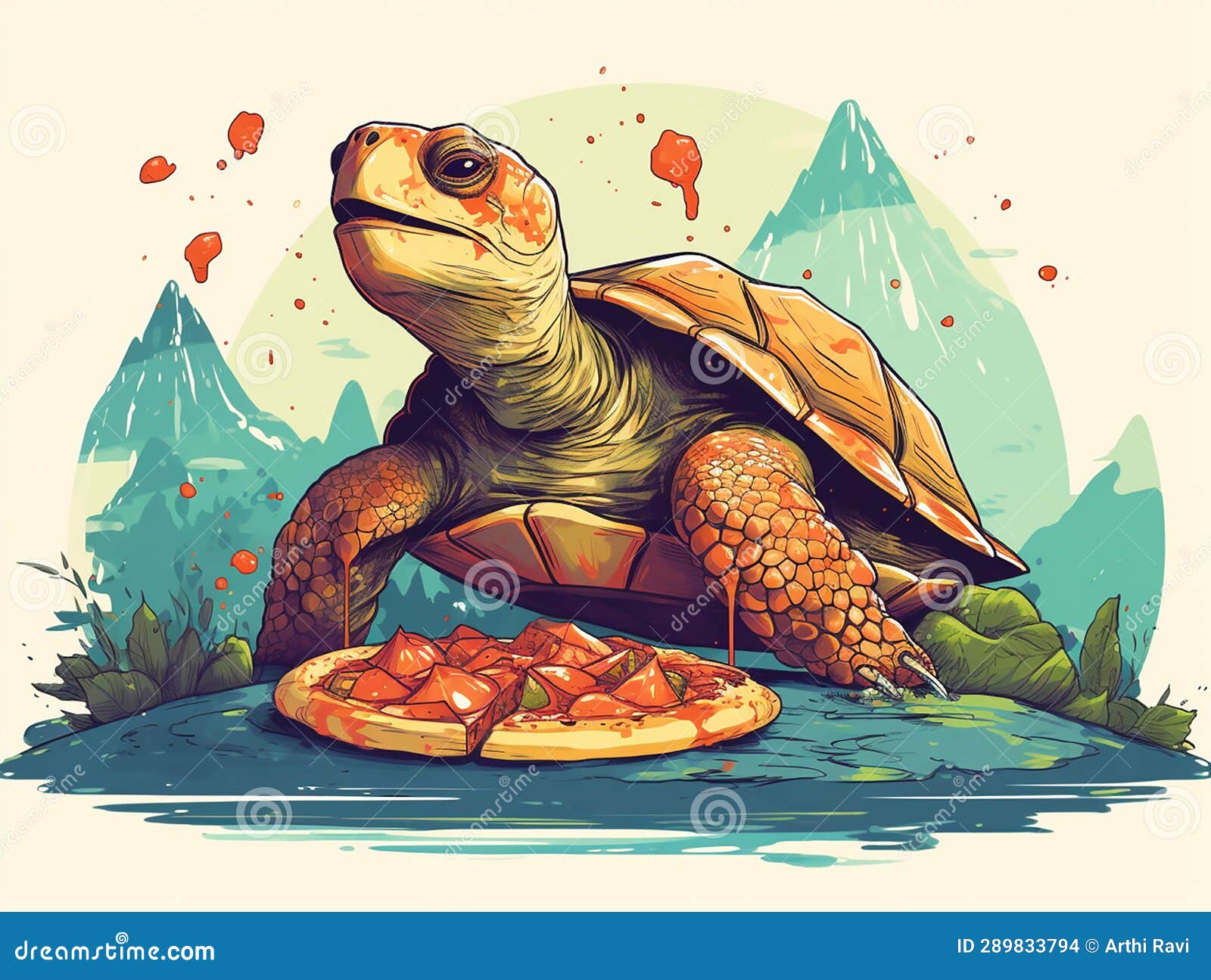 Vector Illustration of Friendly Turtle Stock Illustration ...