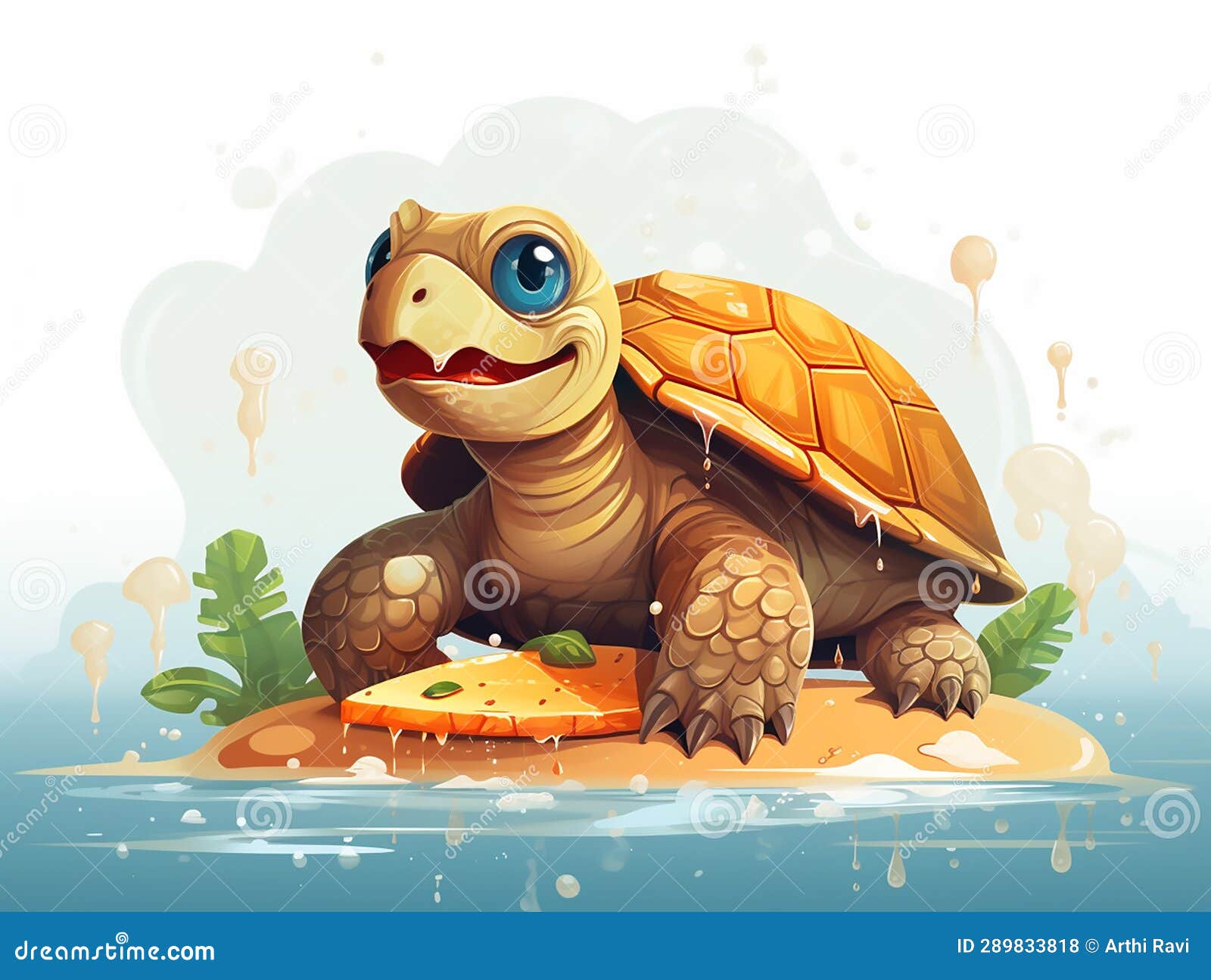 Vector Illustration of Friendly Turtle Stock Illustration ...