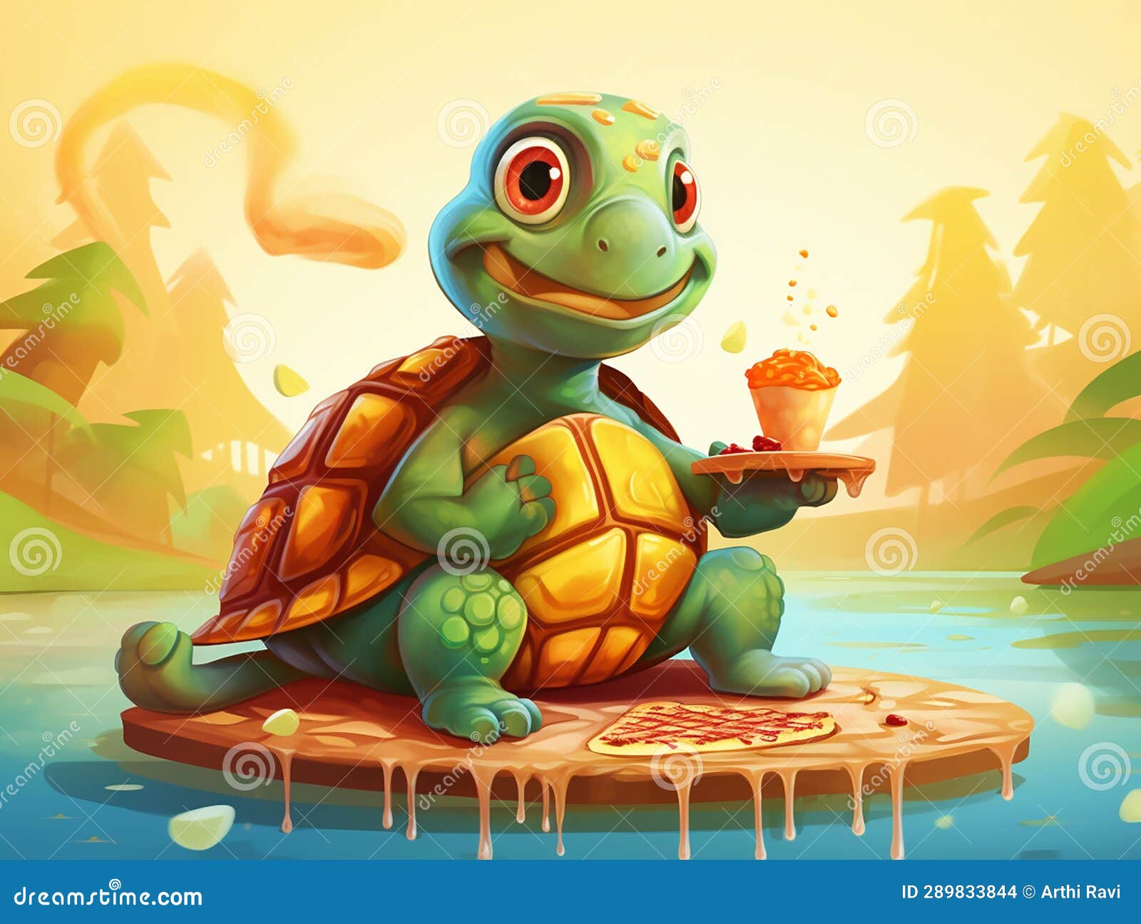 Vector Illustration of Friendly Turtle Stock Illustration ...