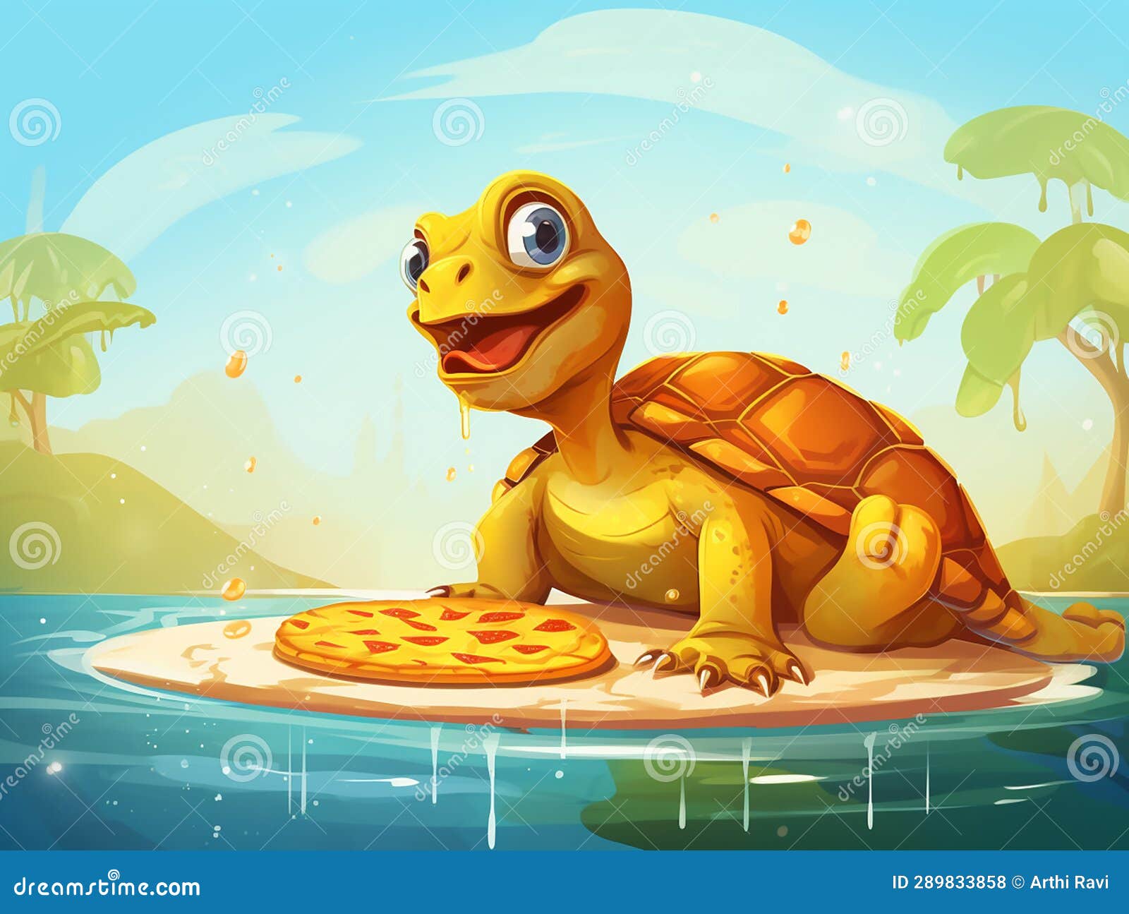 Vector Illustration of Friendly Turtle Stock Illustration ...