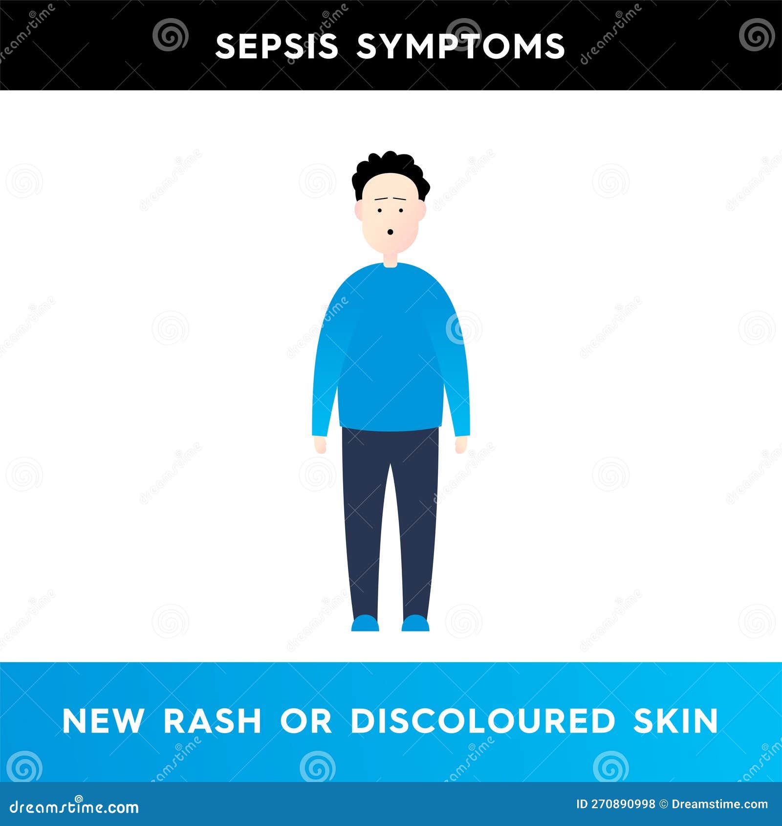 Vector Illustration of a Frightened Man Whose Face is Discolored Due To ...