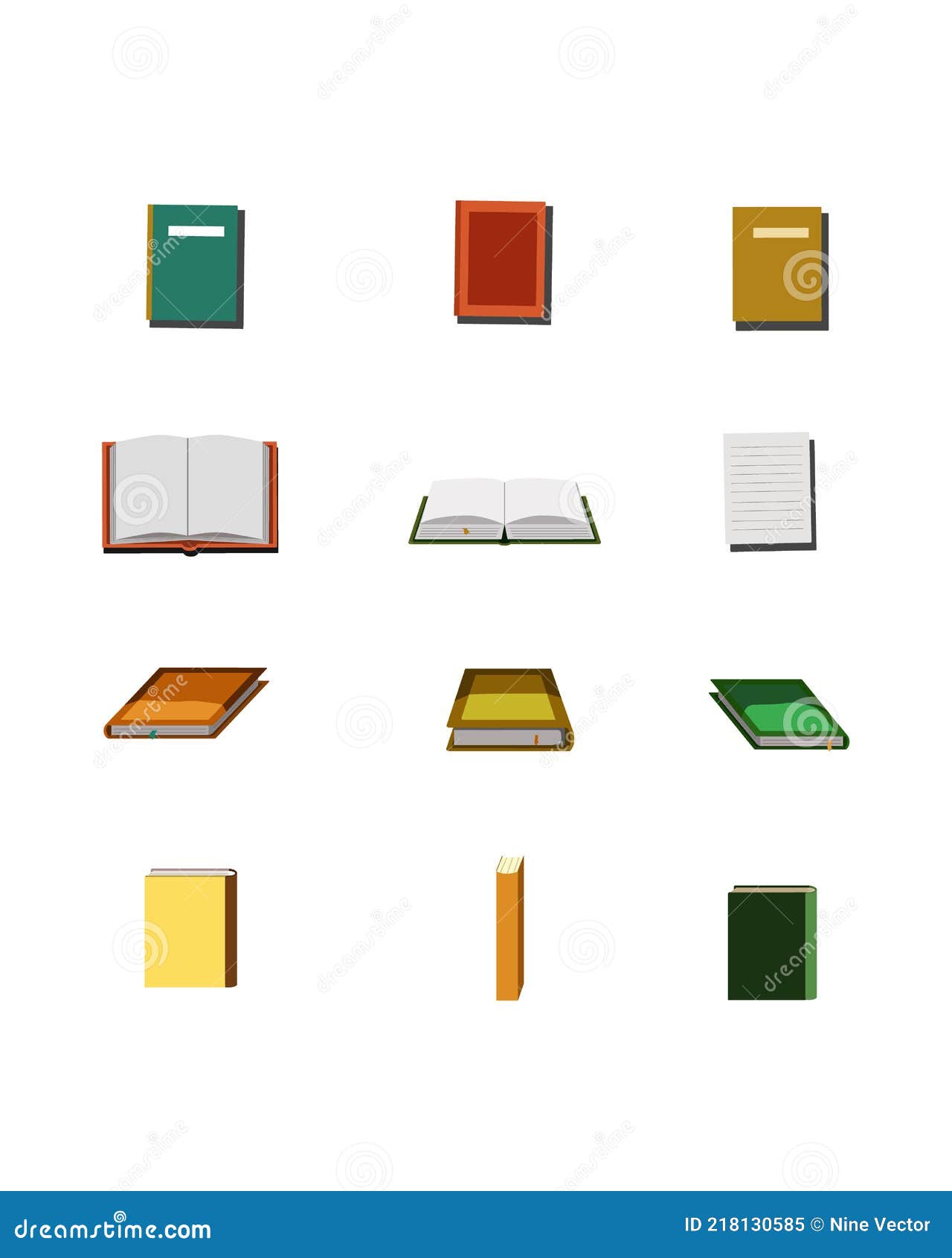 Vector Illustration of a Full Set Book Stock Vector - Illustration of ...