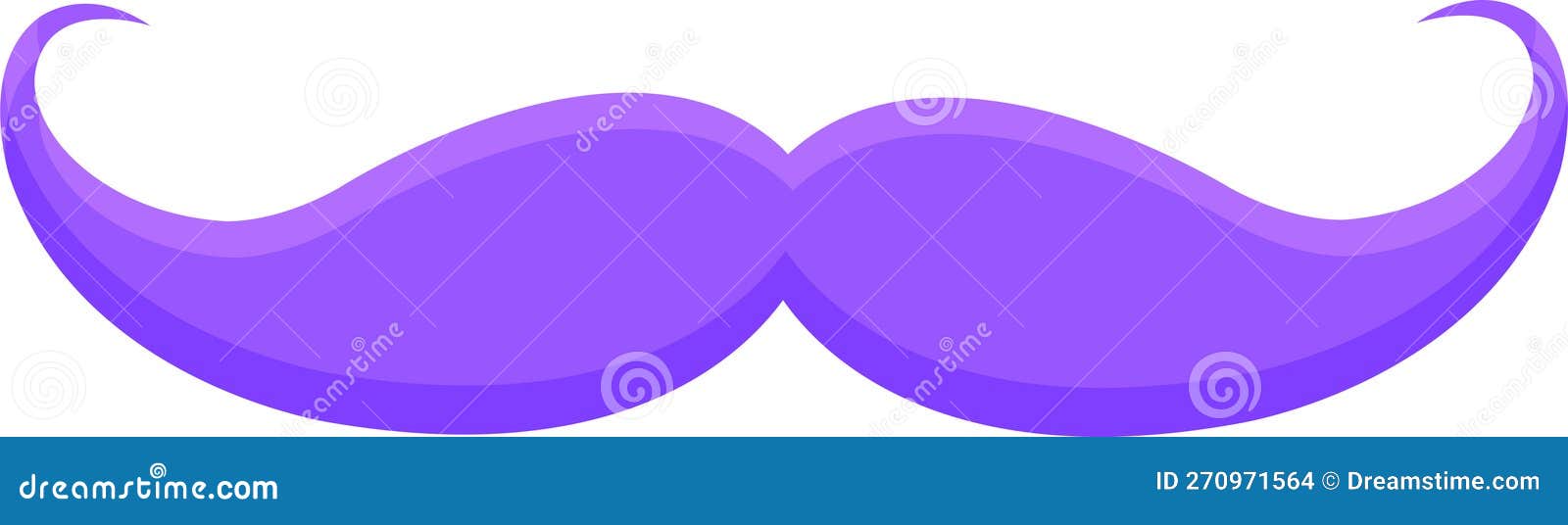 Vector Illustration of Funny Blue Mustache, Party Template Stock Vector ...