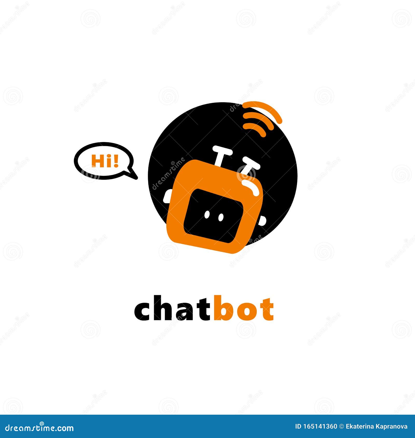 Vector Illustration of Funny Chatbot Say Hi. Stock Illustration ...