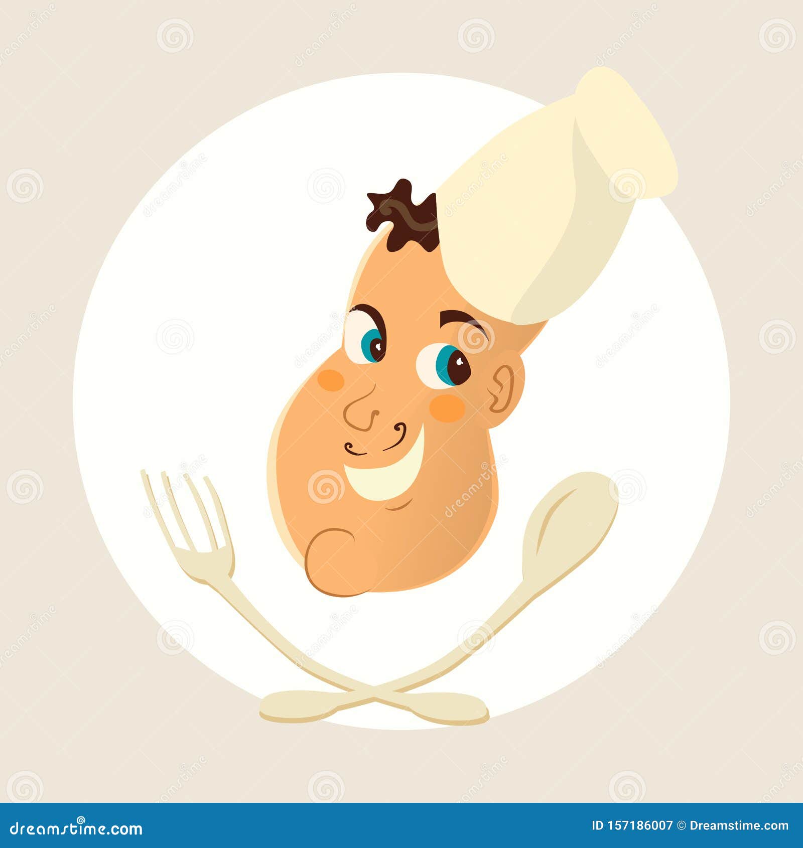 Funny and cute cook stock vector. Illustration of cuisine - 157186007