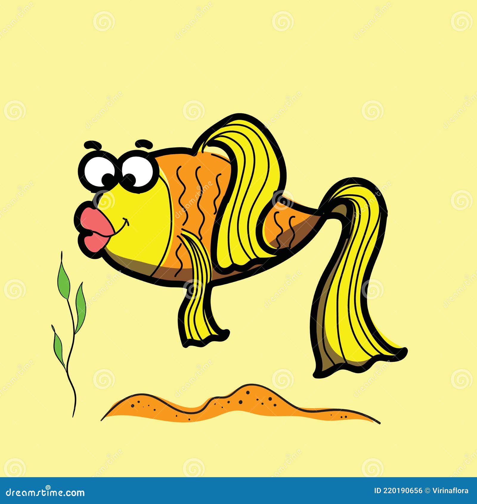 Vector Illustration of Funny Fish Stock Vector - Illustration of ...