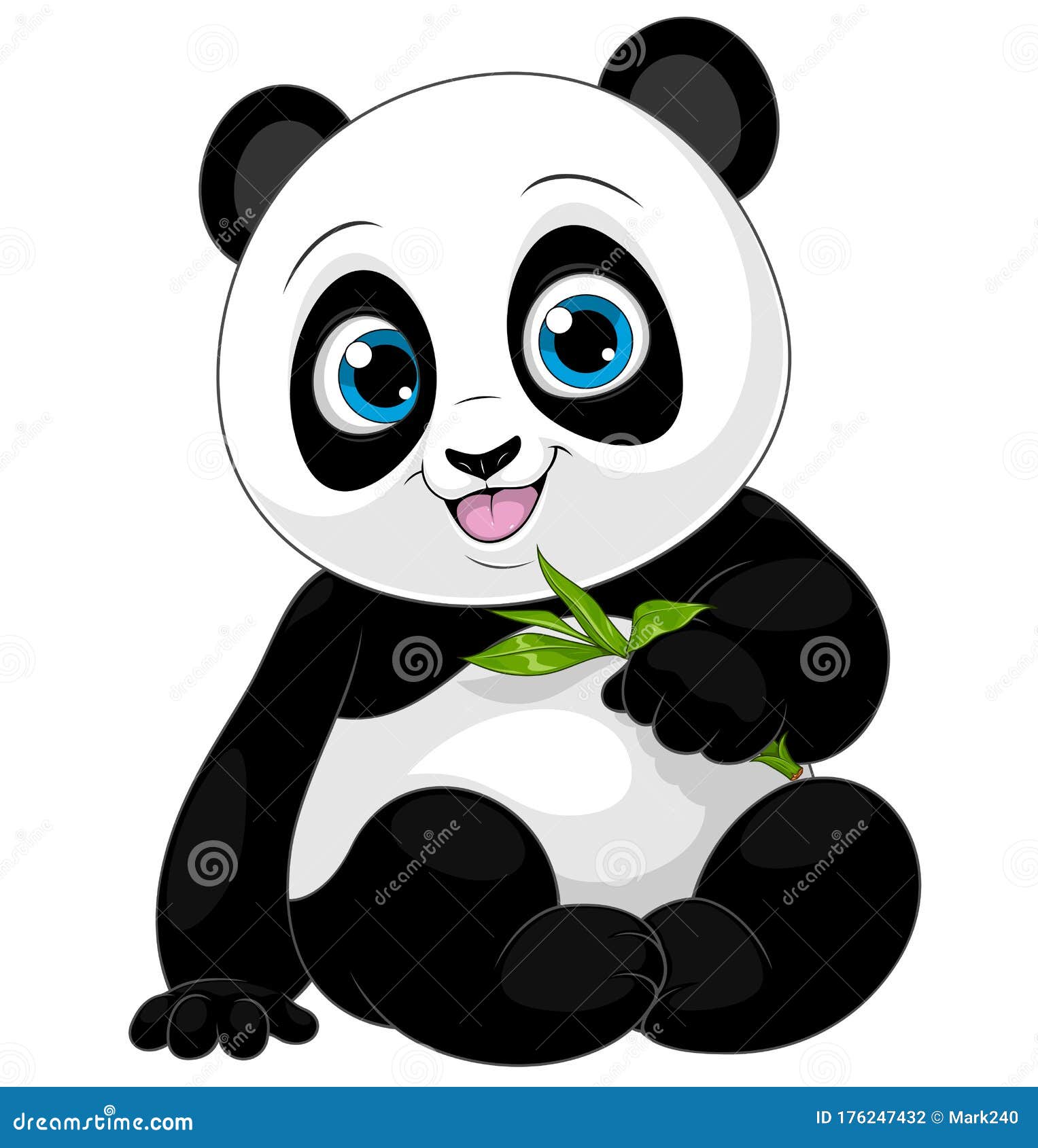 Vector Illustration, Funny Little Panda Child Smiling Stock Vector ...