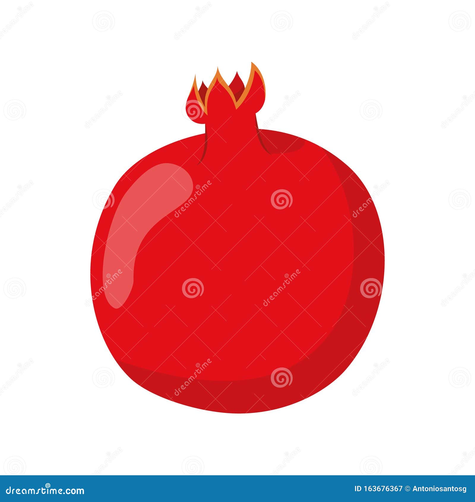 Vector Illustration Of A Funny Pomegranate In Cartoon Style ...
