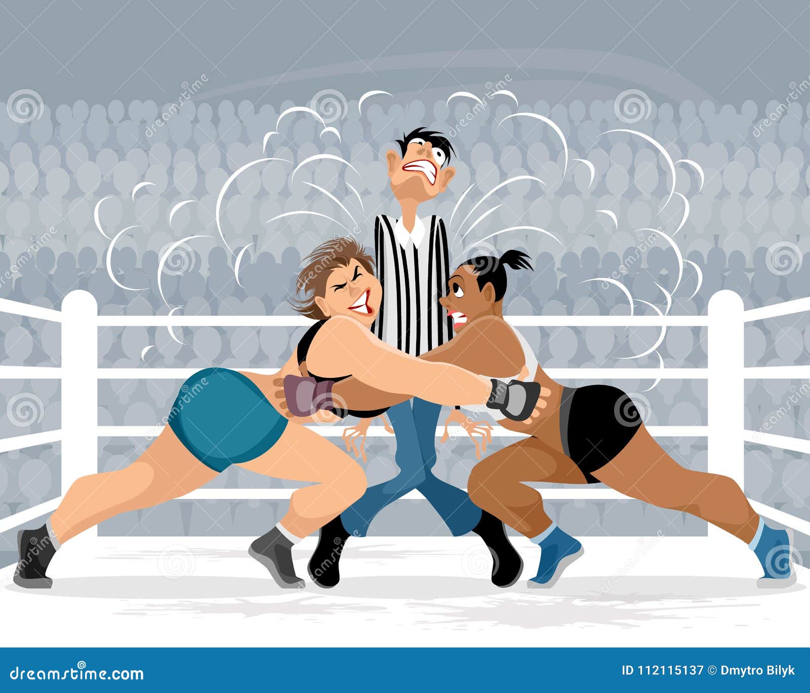 Fighter With A Bruise And Blood. Beaten Man Defends Himself. Fig Vector ...