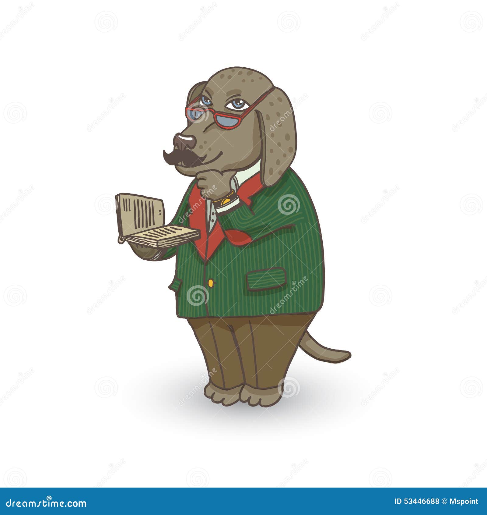 Vector Illustration of a Funny Smart Dog. Professor. Stock Illustration ...